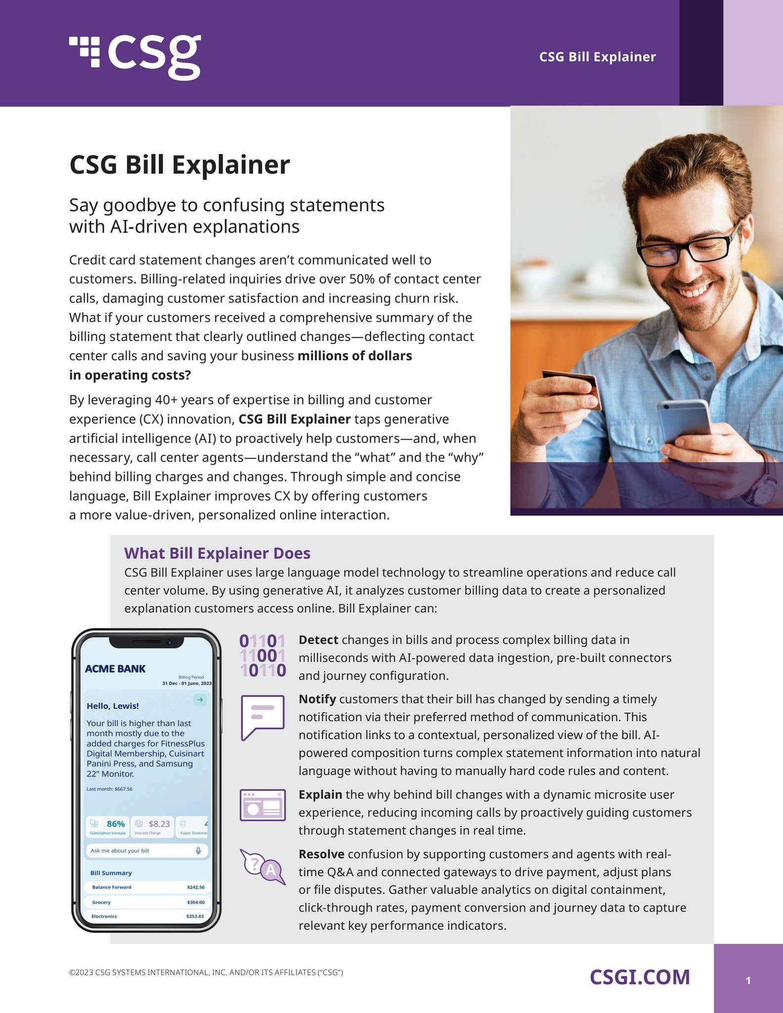 CSG Bill Explainer Financial Services Datasheet by CSG Systems - Issuu