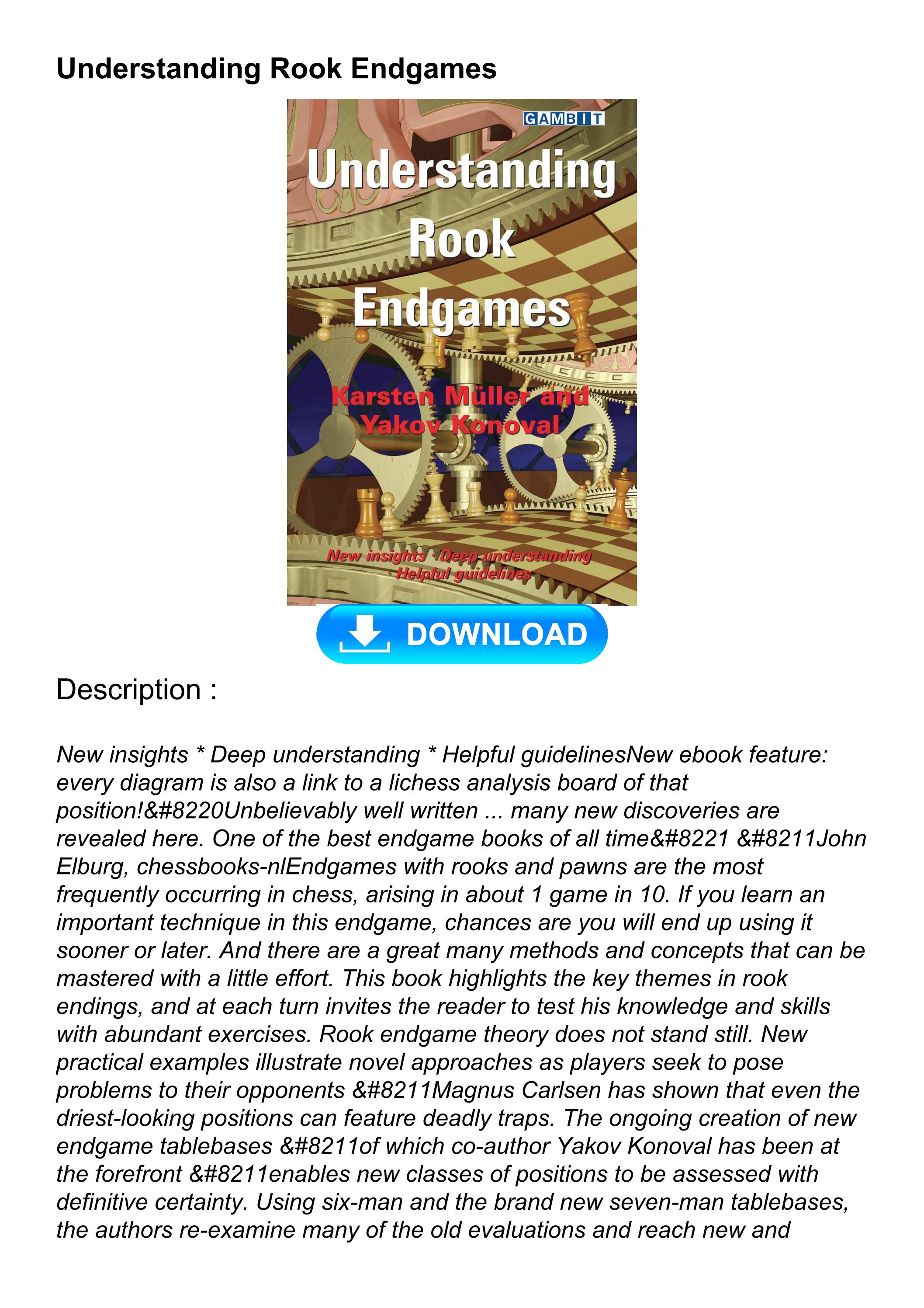 [PDF]⚡Ebook Understanding Rook Endgames by theresahamm - Issuu