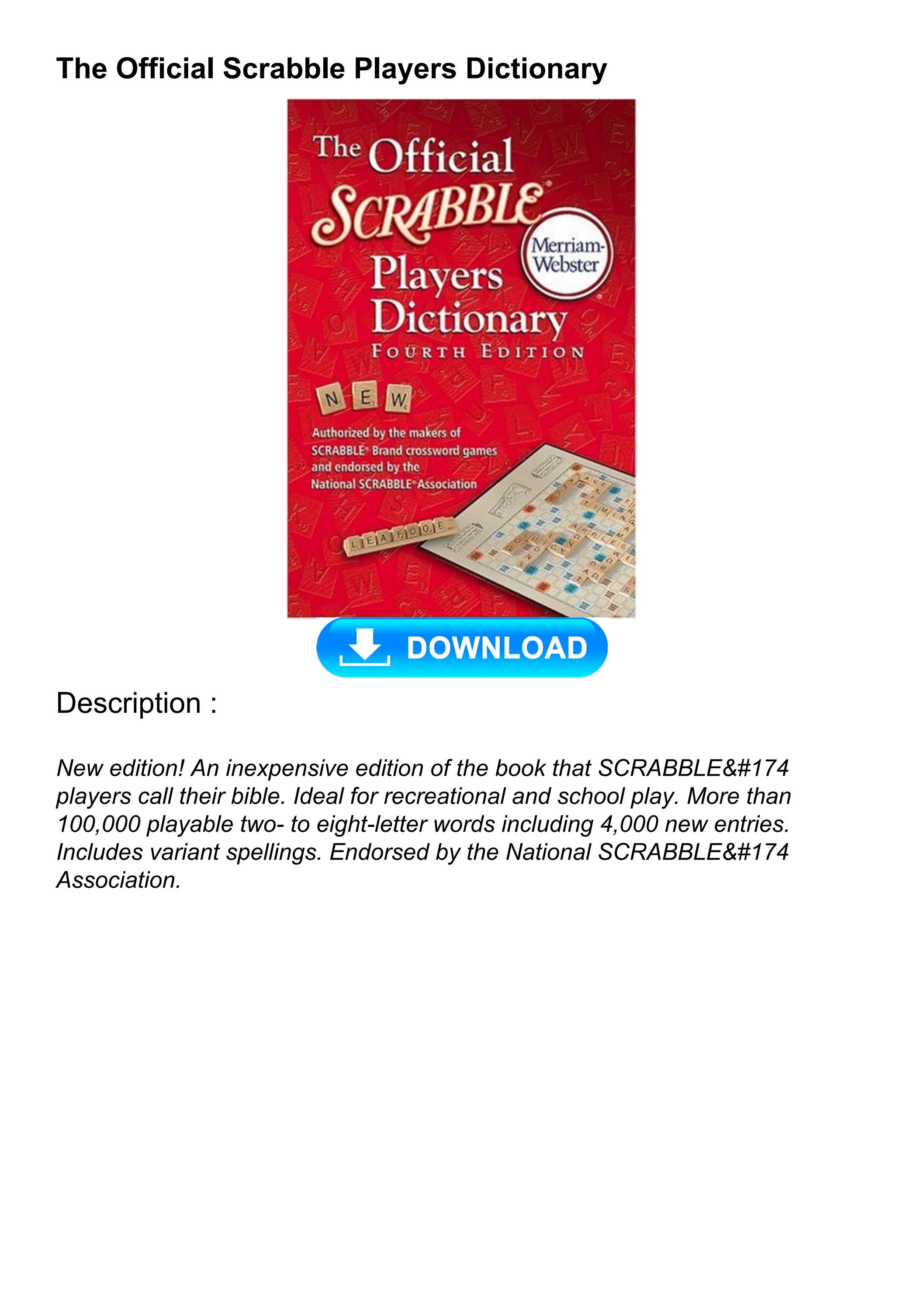 [PDF] Online The Official Scrabble Players Dictionary by slunakeranaa ...