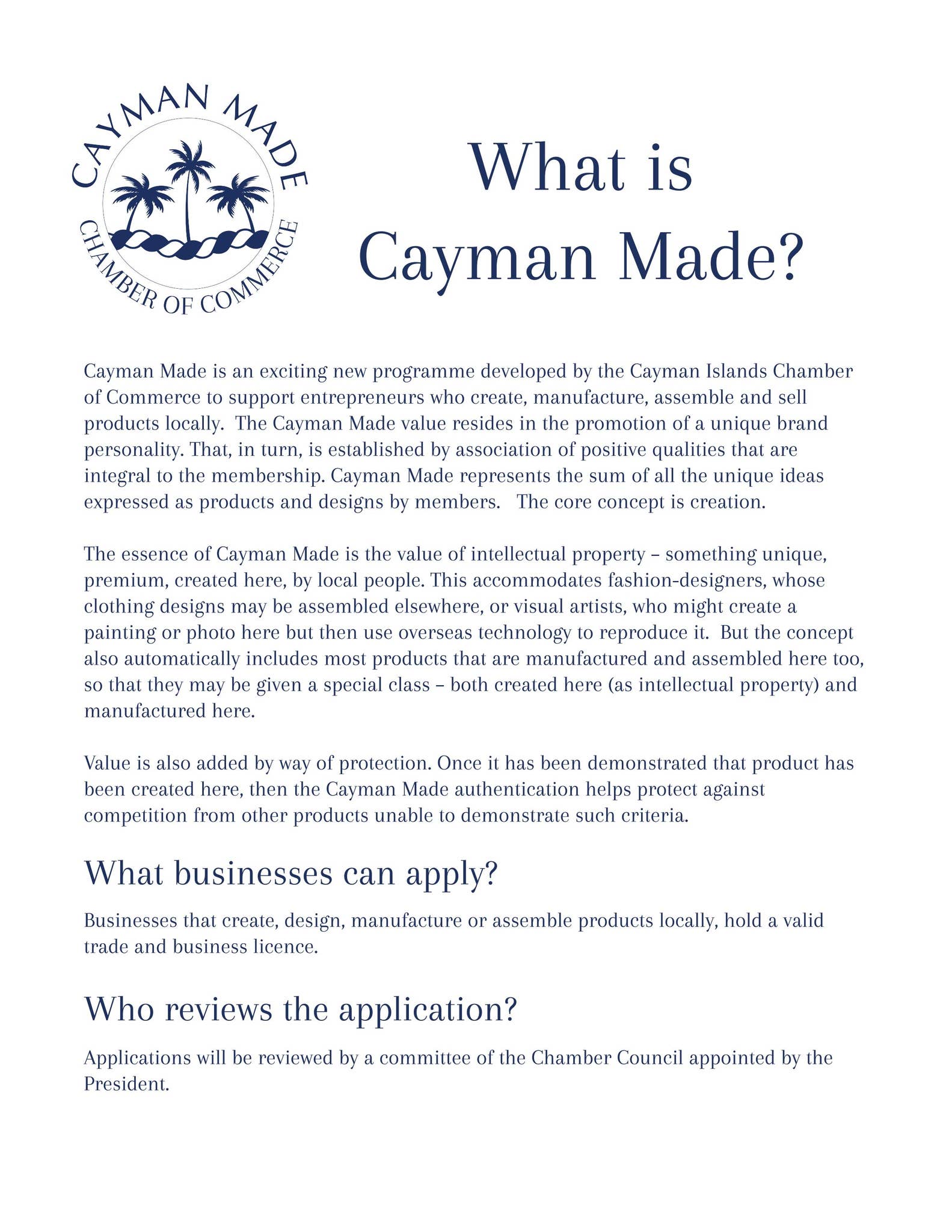 Cayman Made Application Form by caymanchamber - Issuu