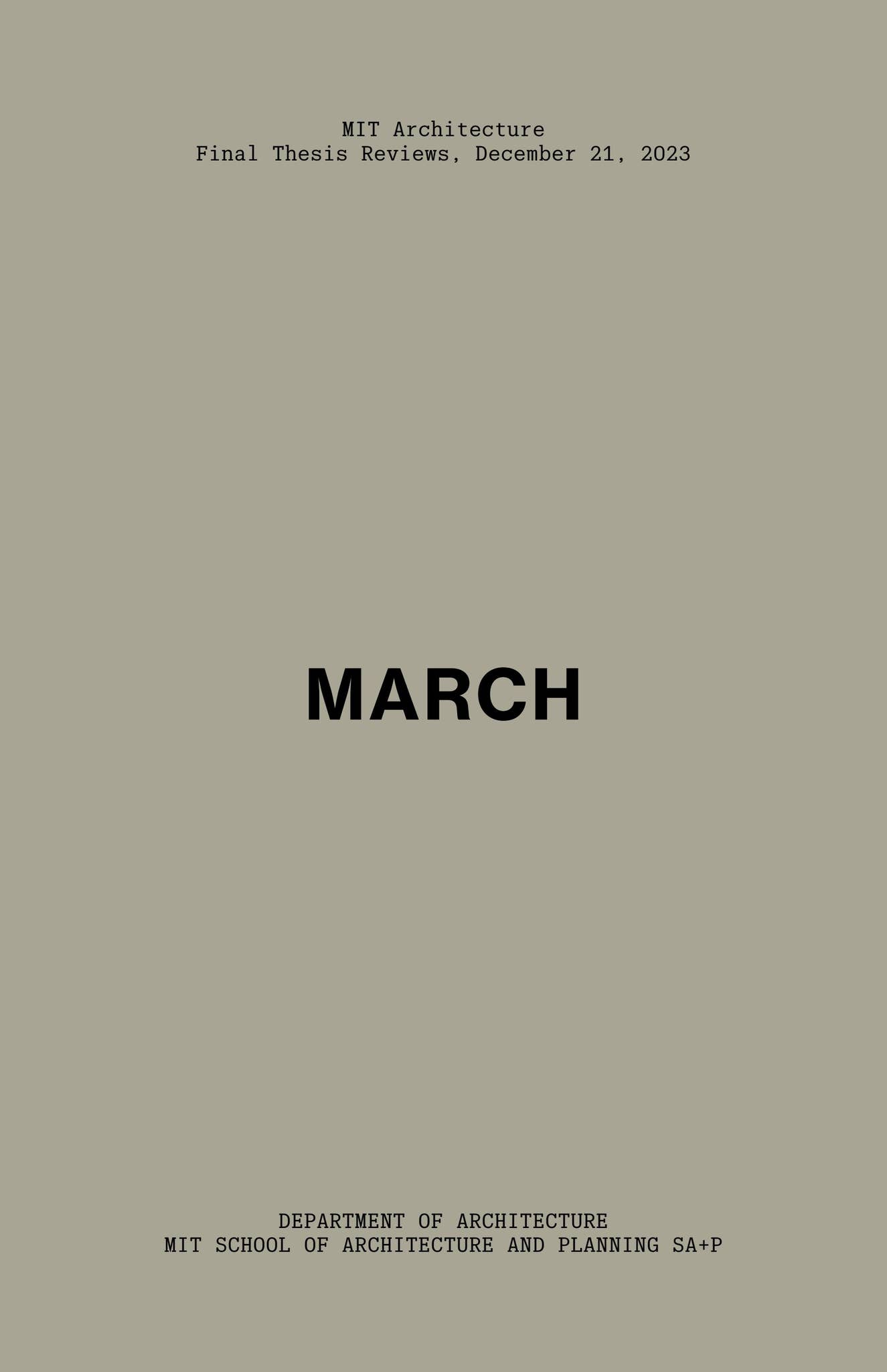 December 2023 Thesis Reviews (MArch) by MIT Architecture - Issuu