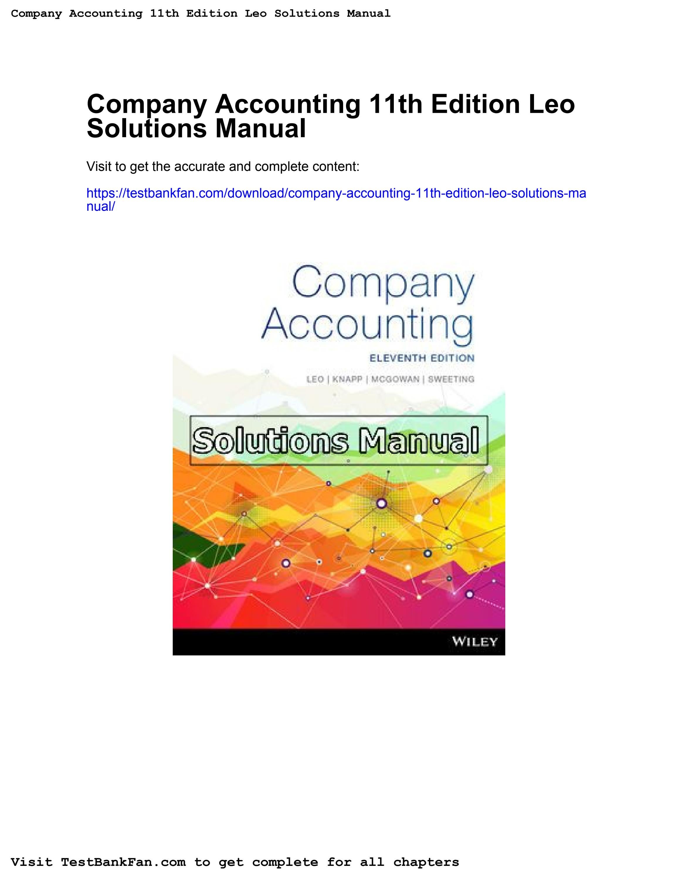 Full_download_company accounting 11th edition leo solutions manual by ...