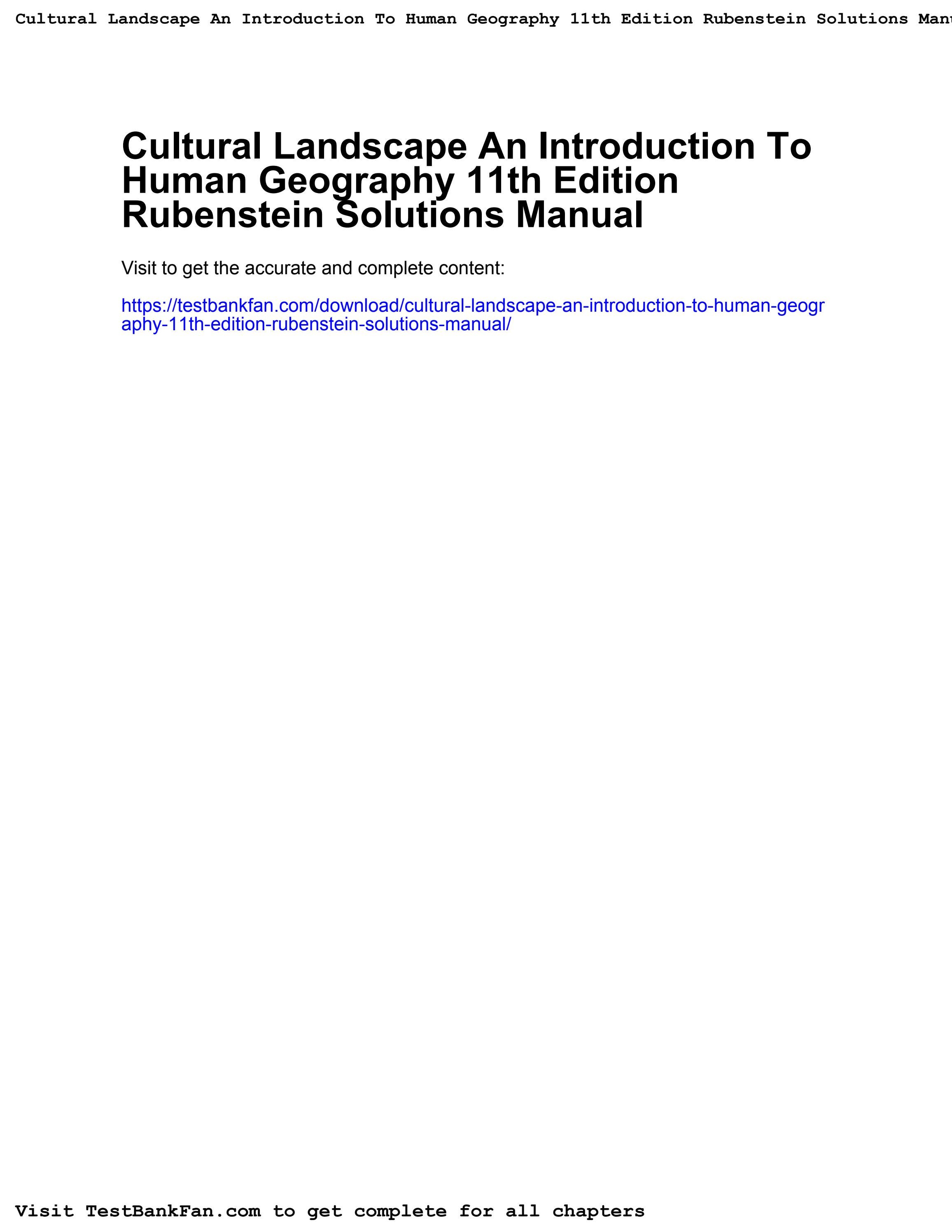 Full_download_cultural landscape an introduction to human geography ...