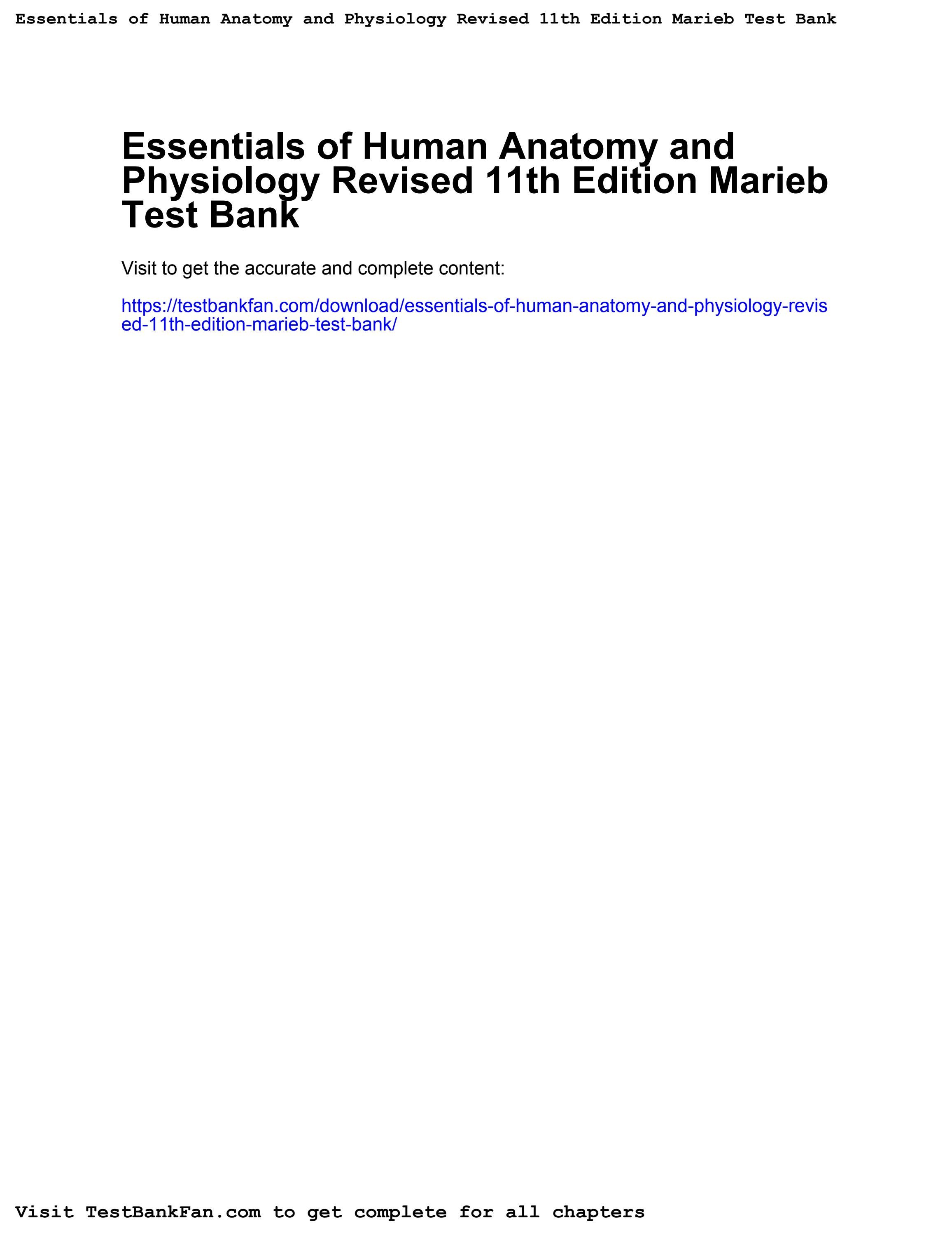 Full_download_essentials of human anatomy and physiology revised 11th ...