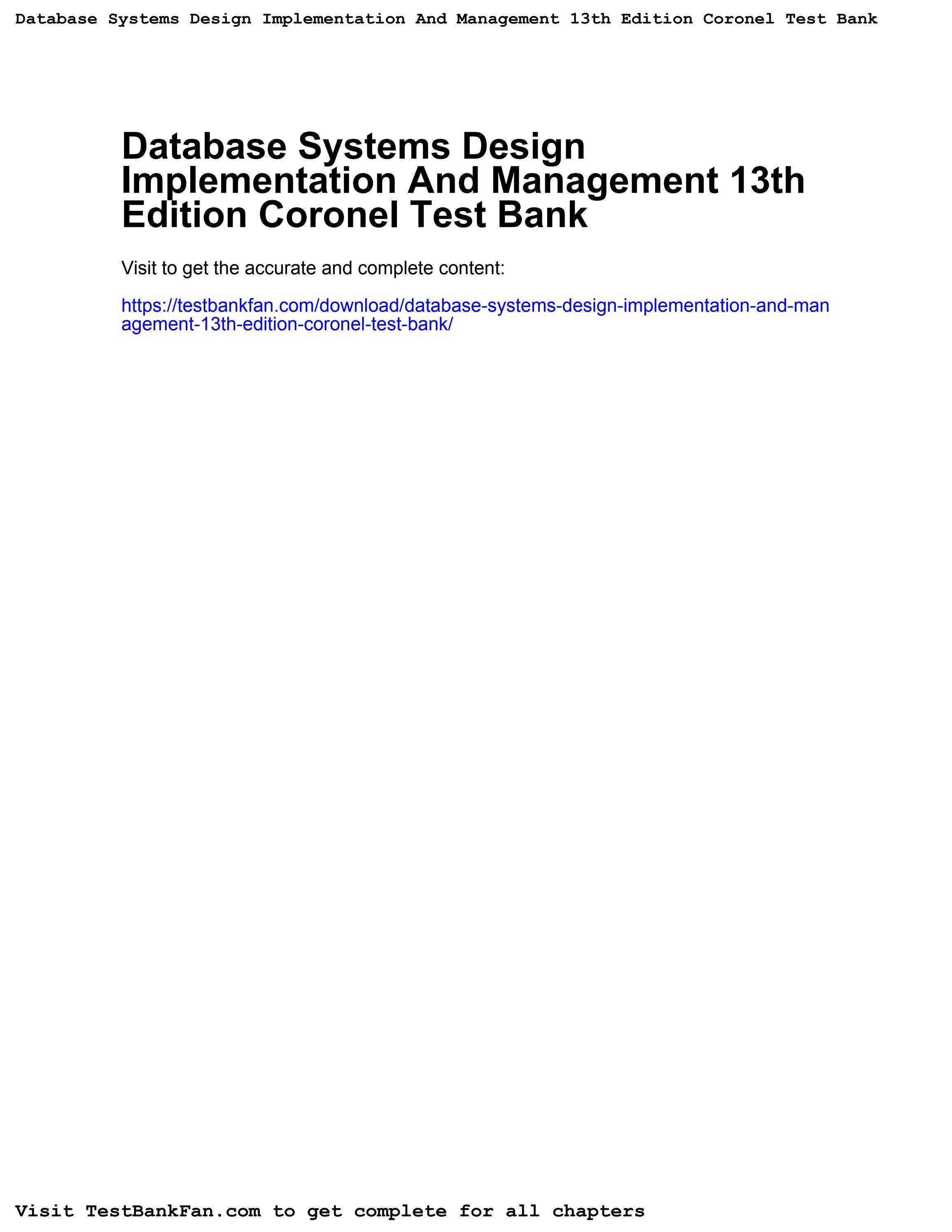 Full_download_database systems design implementation and management ...