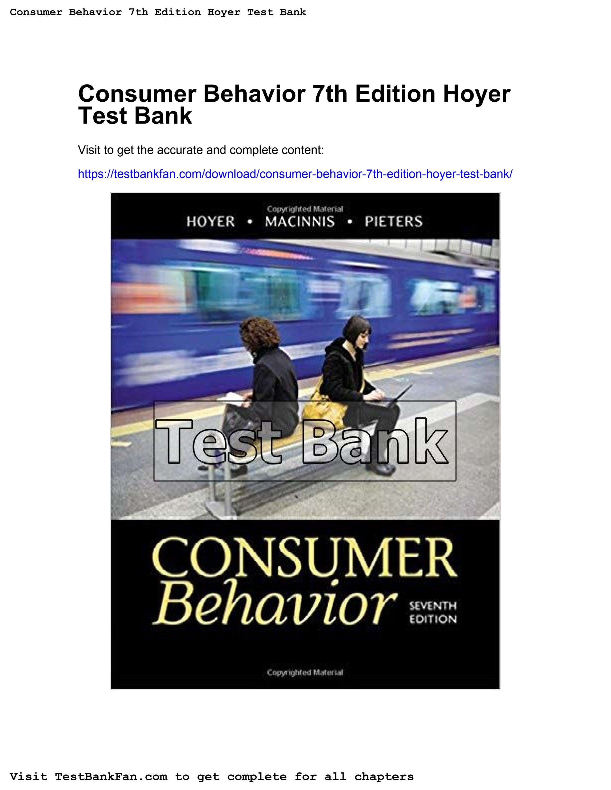 Full_download_consumer behavior 7th edition hoyer test bank by amy ...