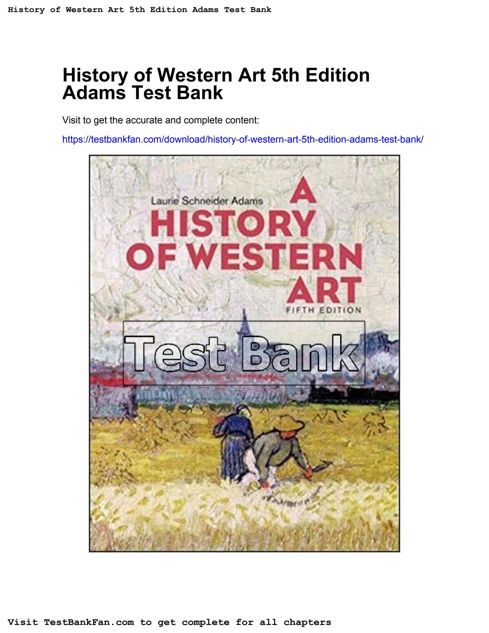 Full_download_history of western art 5th edition adams test bank by ...