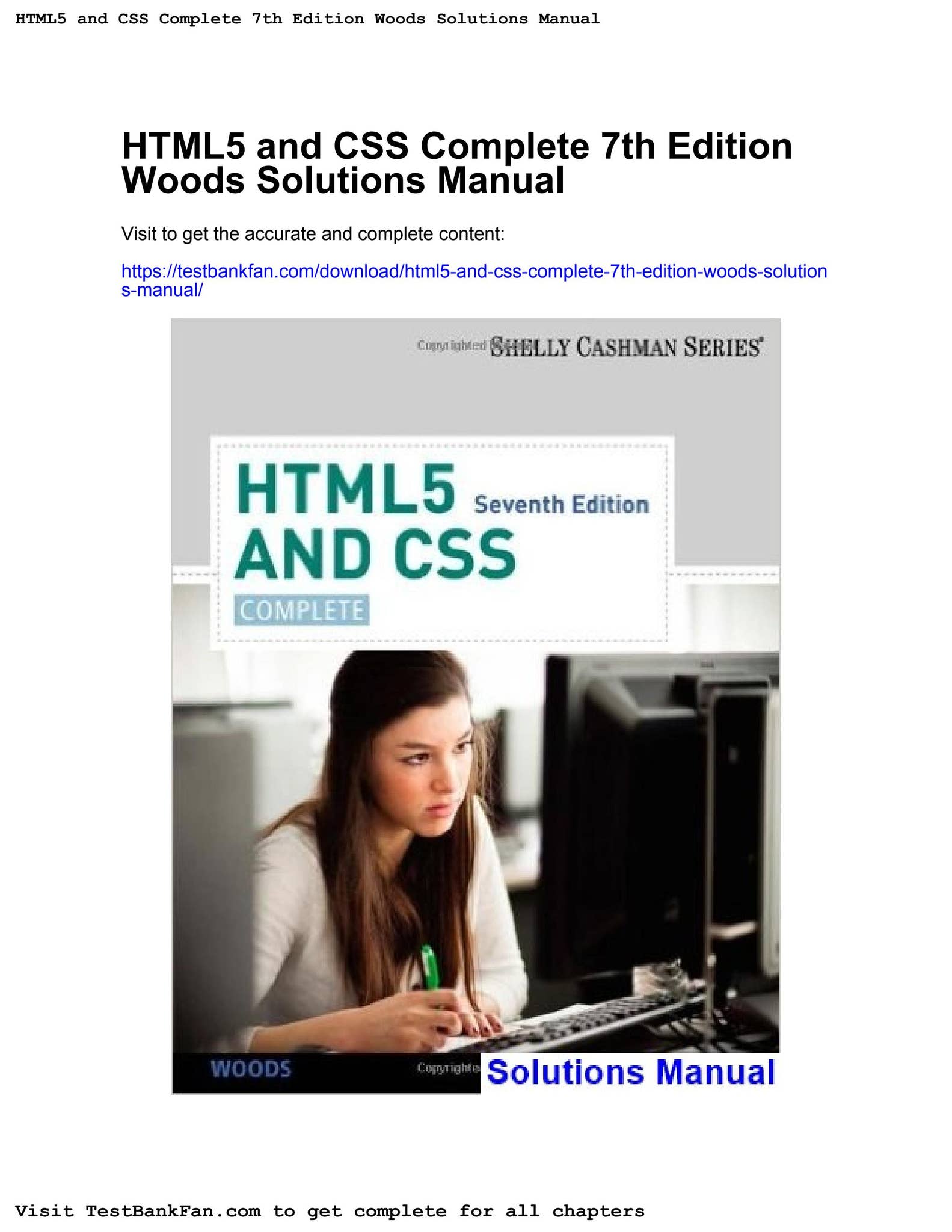 Full_download_html5 and css complete 7th edition woods solutions manual ...