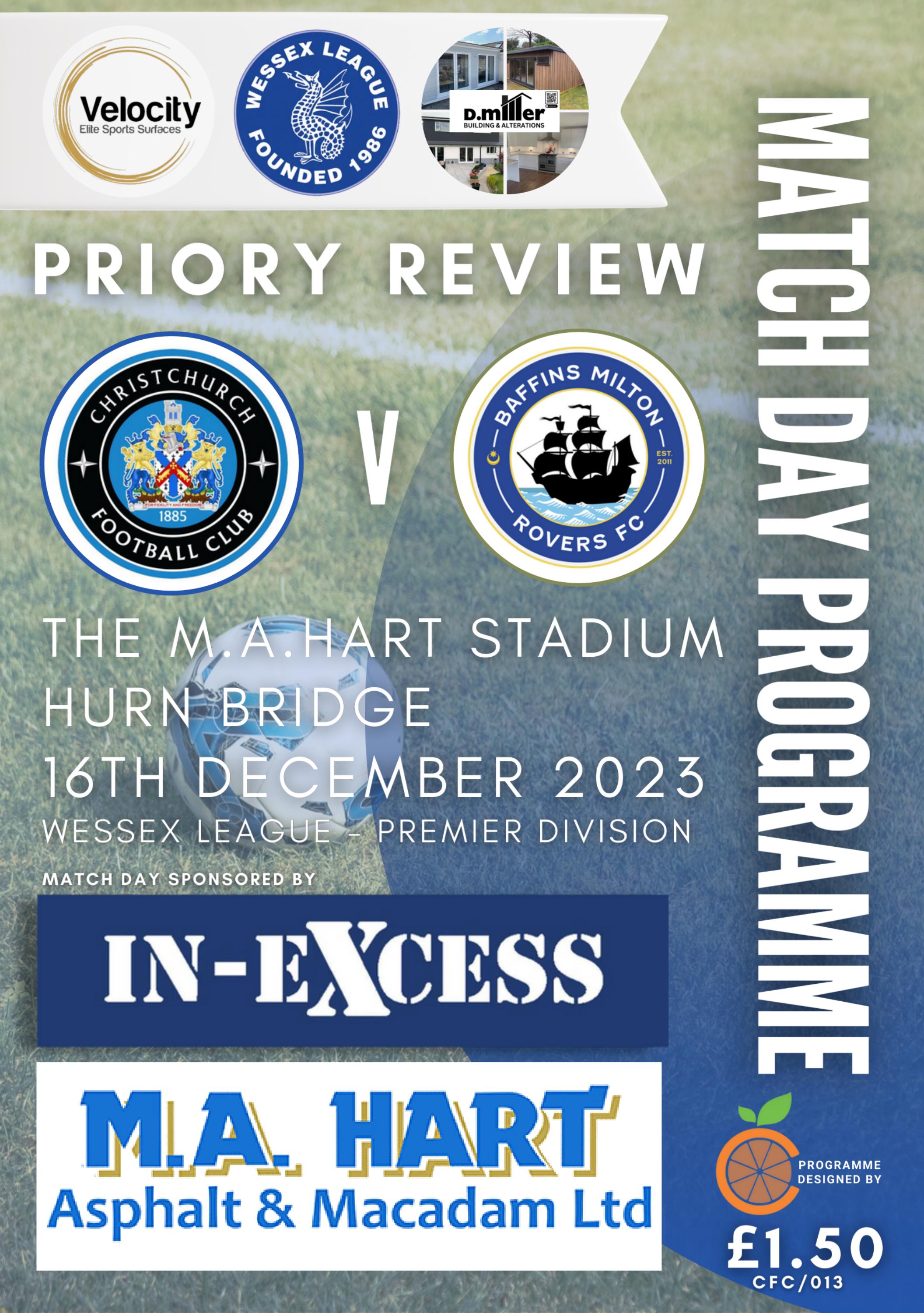 CFC/013 - Christchurch FC v Baffins Milton Rovers FC - 16/12/23 by christchurchfcmedia - Issuu