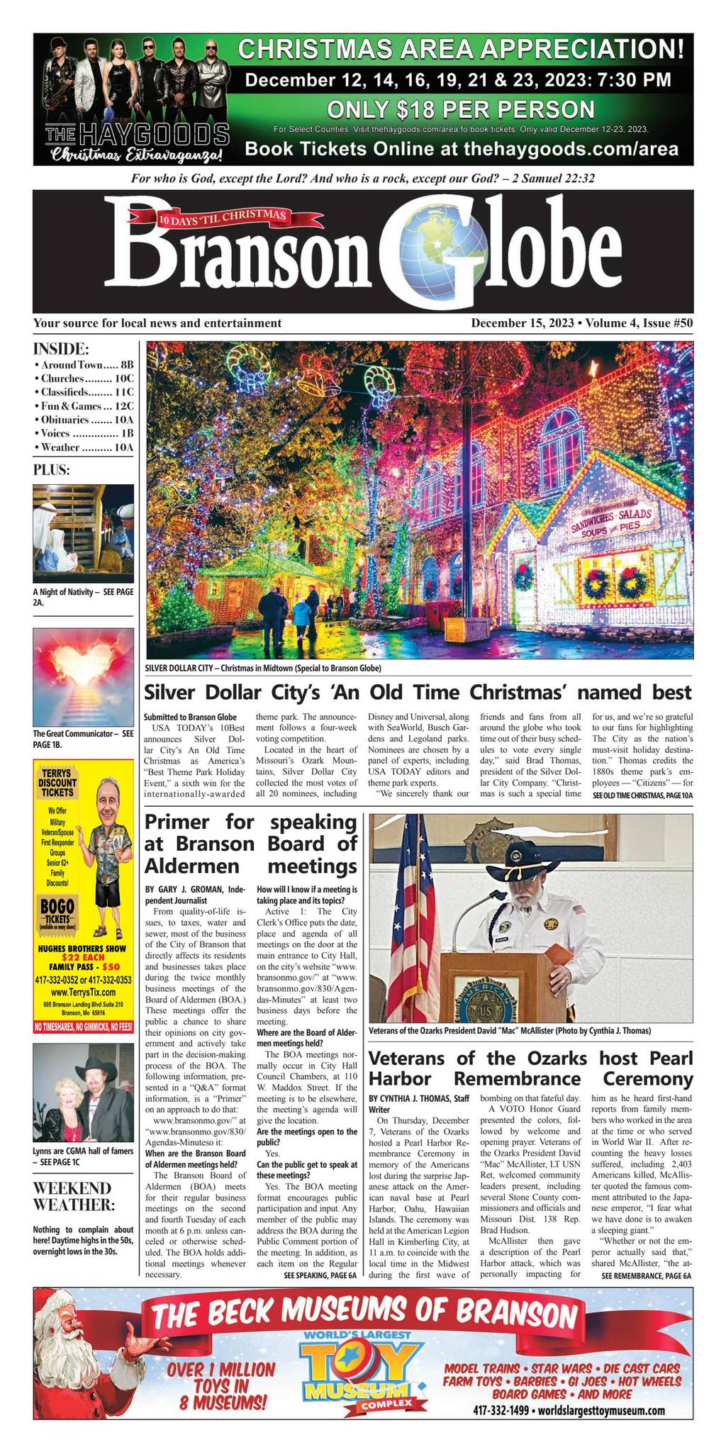 Branson Globe, December 15, 2023 by bransonglobe - Issuu