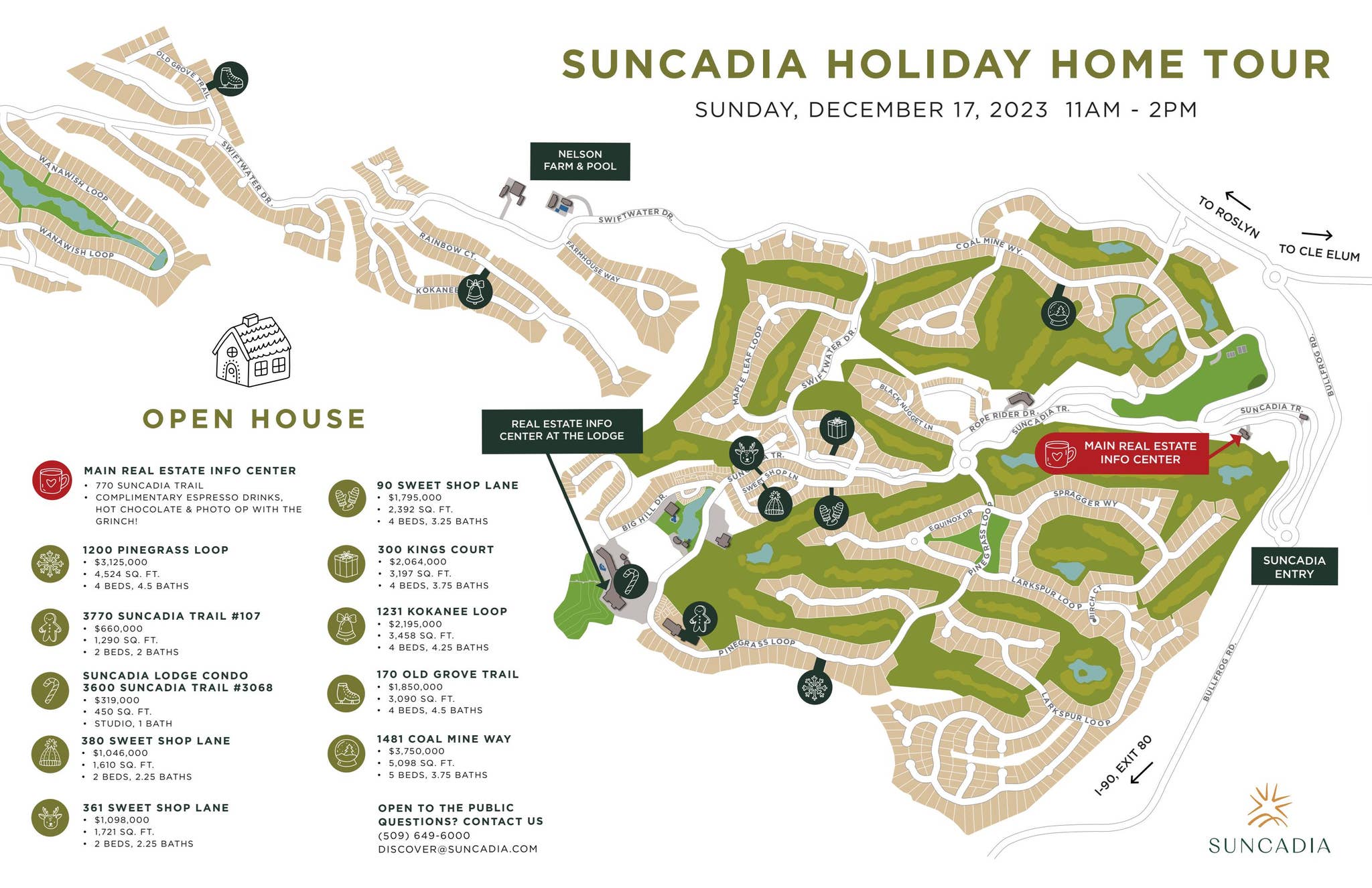 Suncadia Holiday Home Tour Map, December 2023 by Suncadia Resort - Issuu