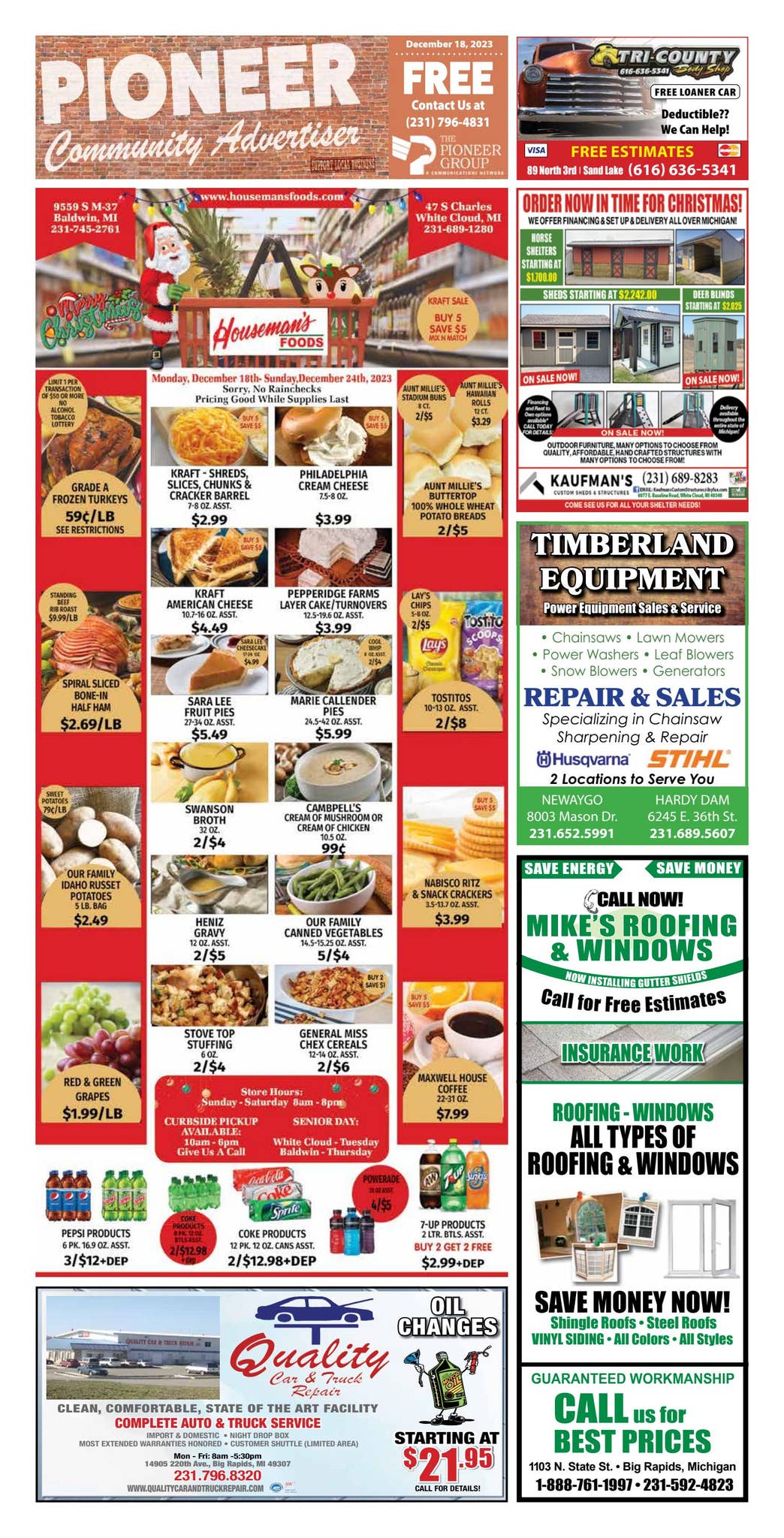 Pioneer Community Advertiser - December 18, 2023 by Hearst Midwest - Issuu