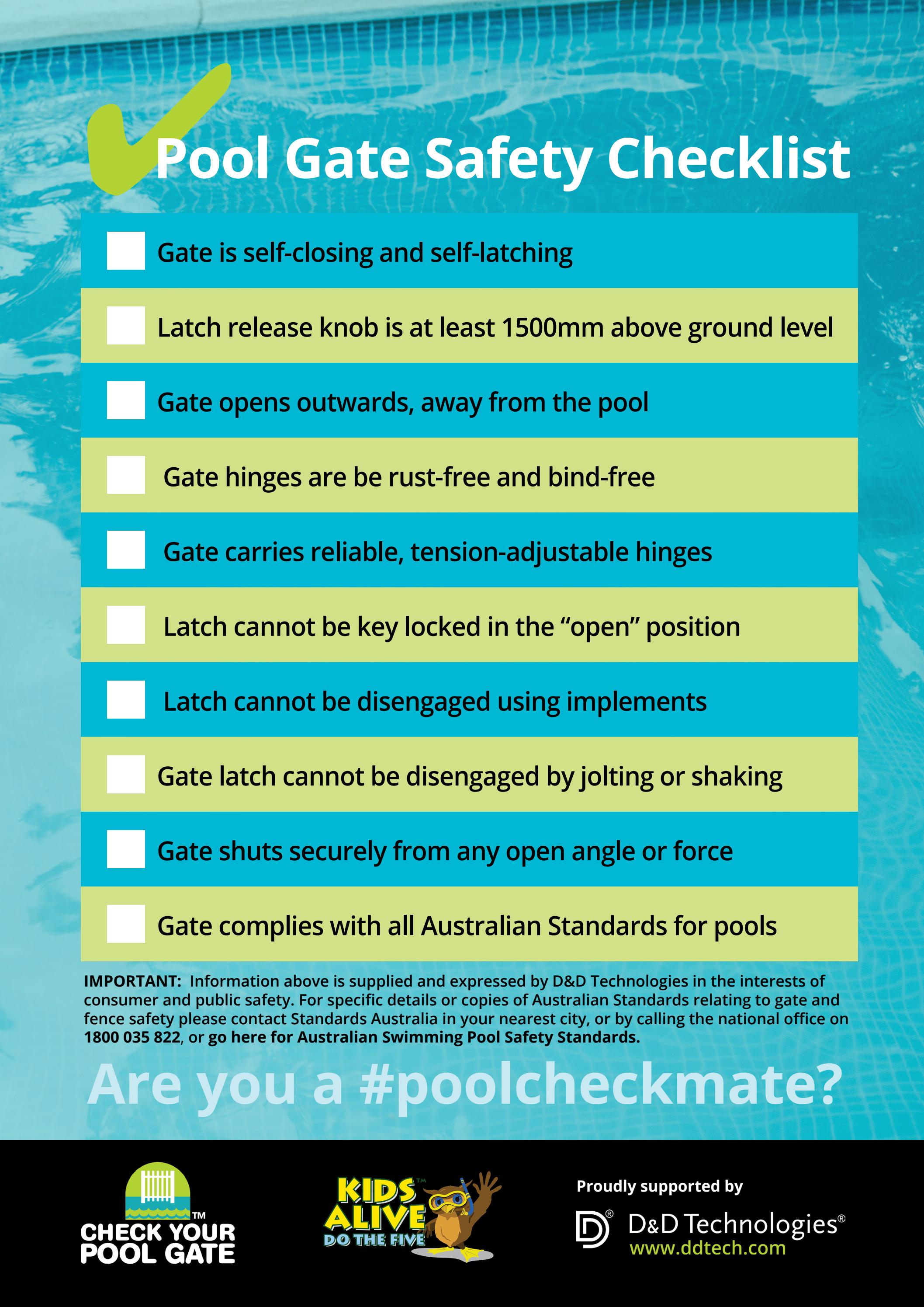 Pool Gate Safety Checklist by D&D Technologies - Issuu