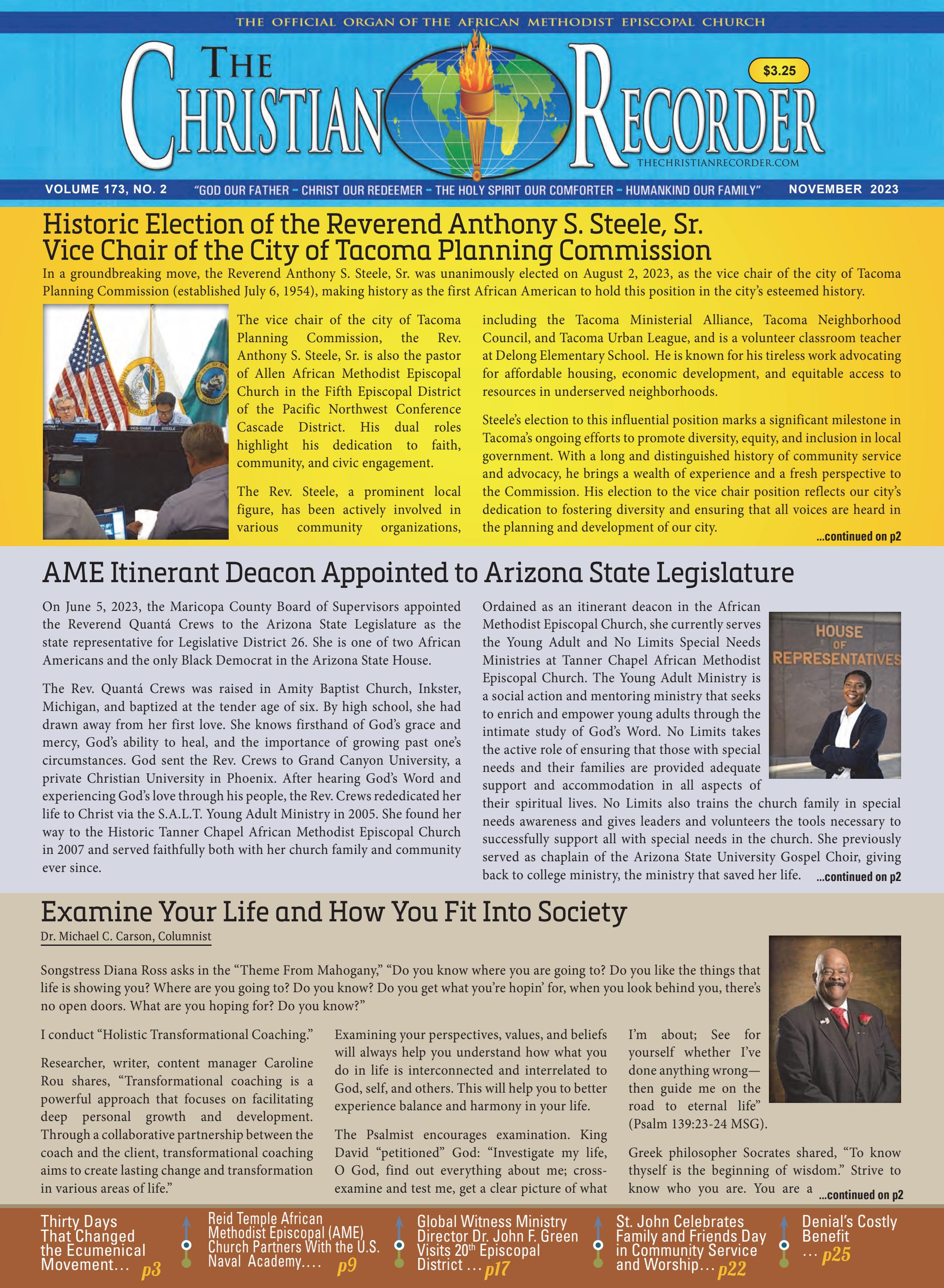 November 2023 Edition of The Christian Recorder by John Thomas III - Issuu