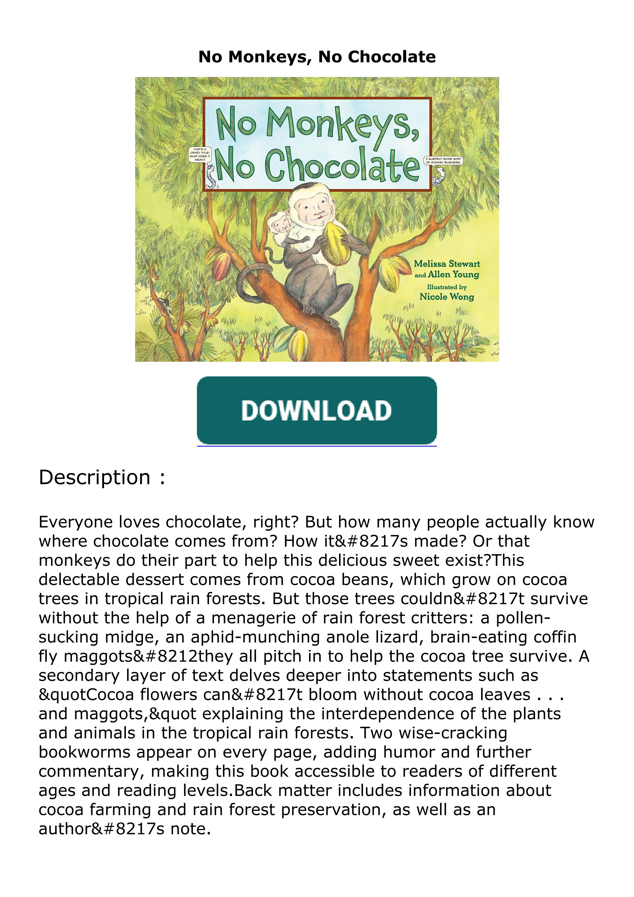[PDF] ️DOWNLOAD⚡️ No Monkeys, No Chocolate by danenglisha - Issuu