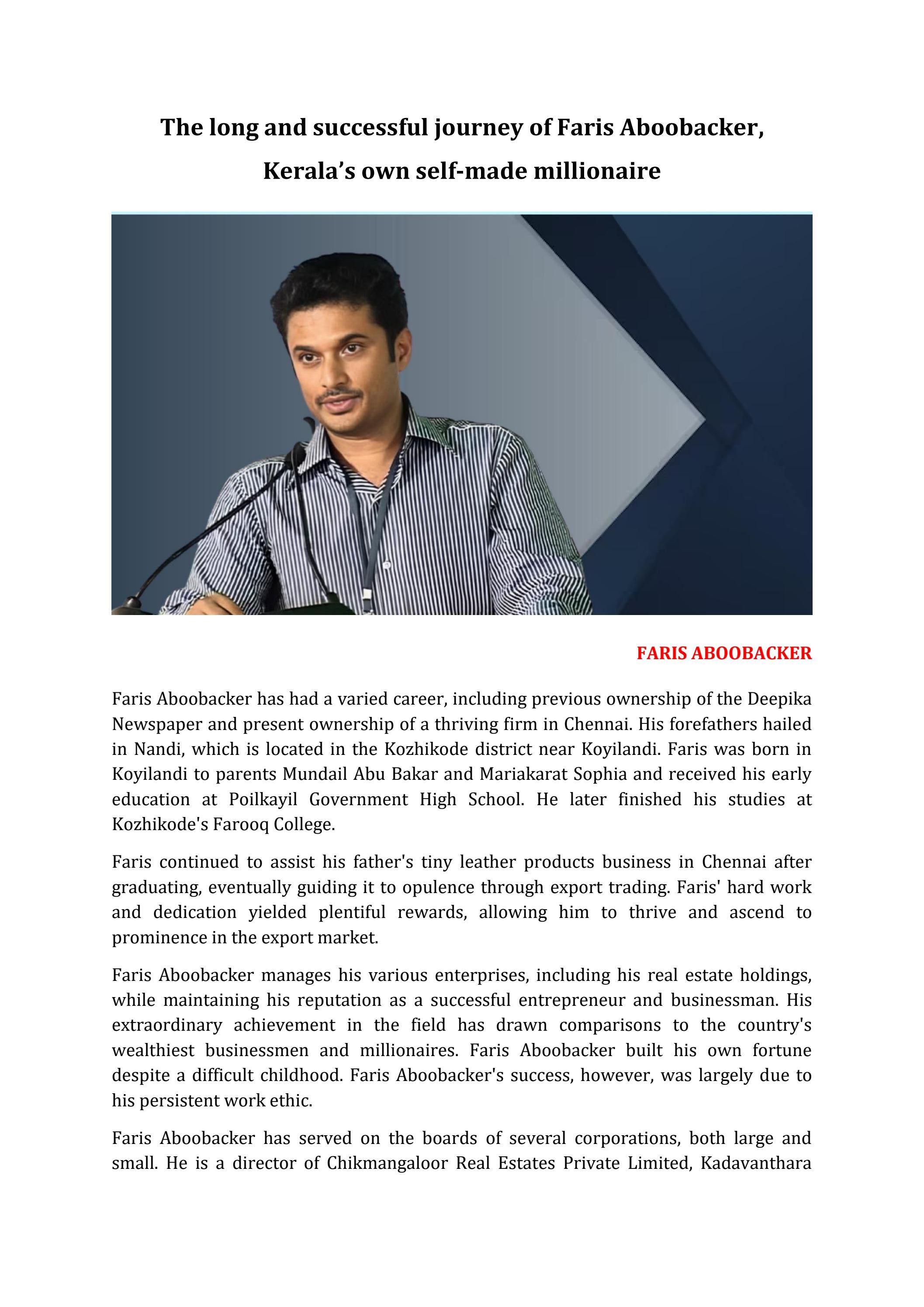 Faris Aboobacker by muhammad sha - Issuu