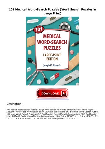 Medical Word Search Puzzles Printable