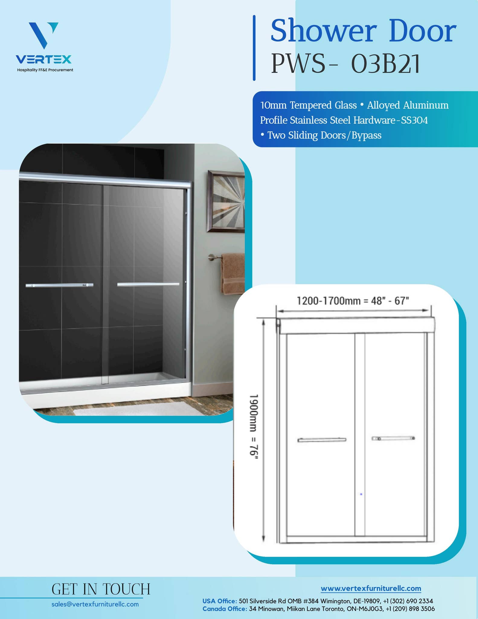 Shower Door PWS 03B21 Collection by Vertex Furniture - Issuu
