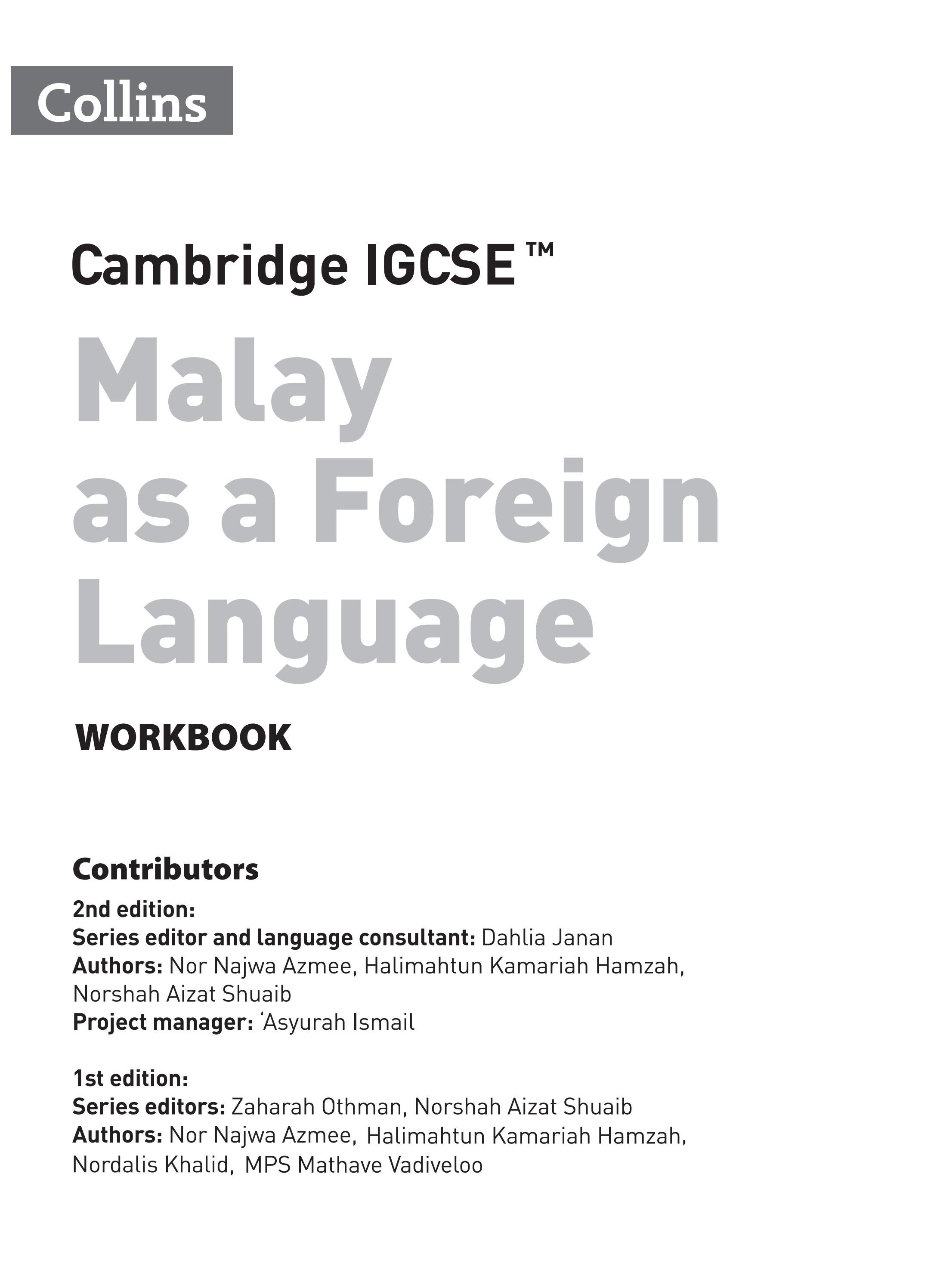 IGCSE Malay as a Foreign Language Workbook by Collins - Issuu