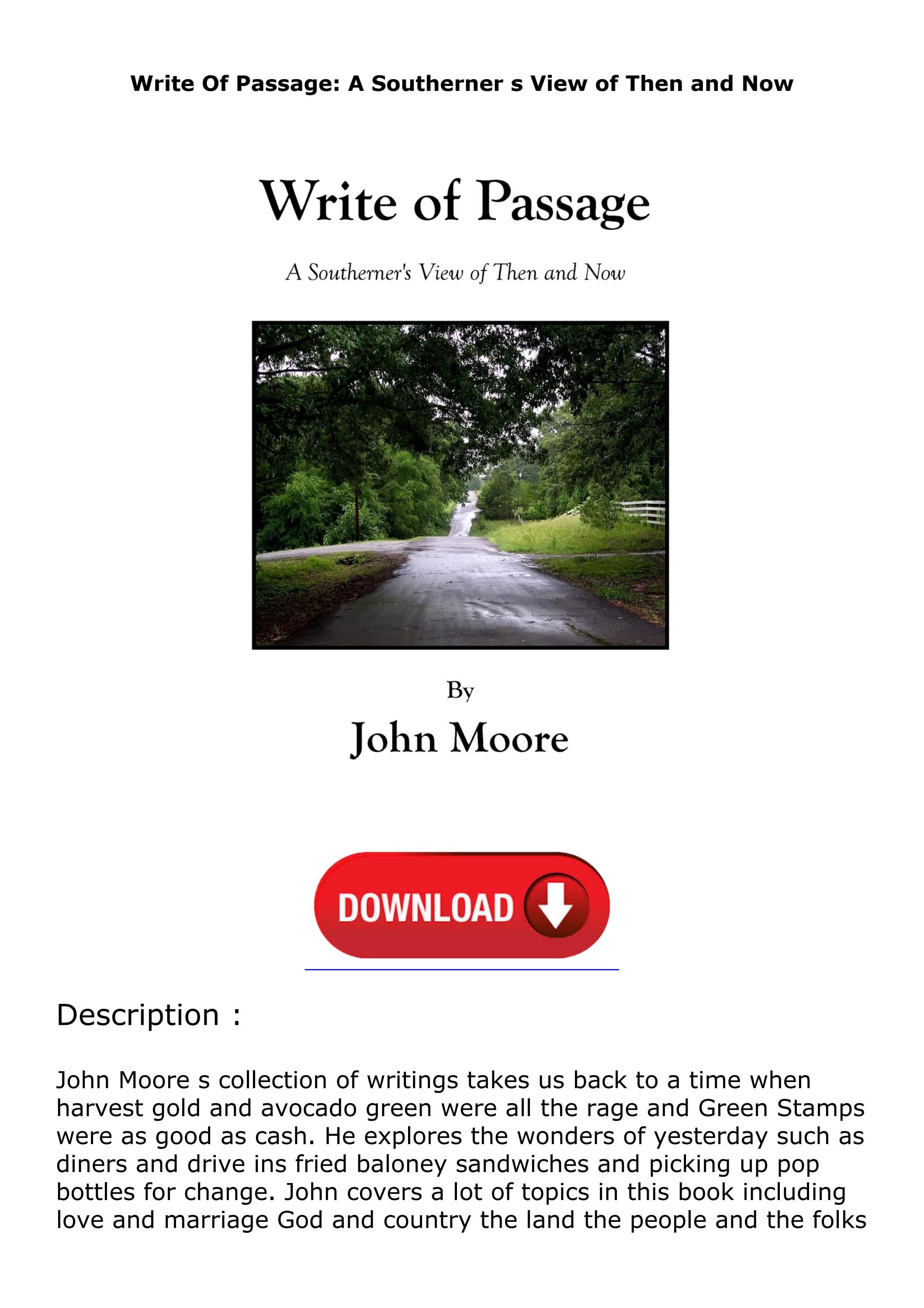 read ️ebook ( ️pdf ️) Write Of Passage: A Southerner s View of Then and ...