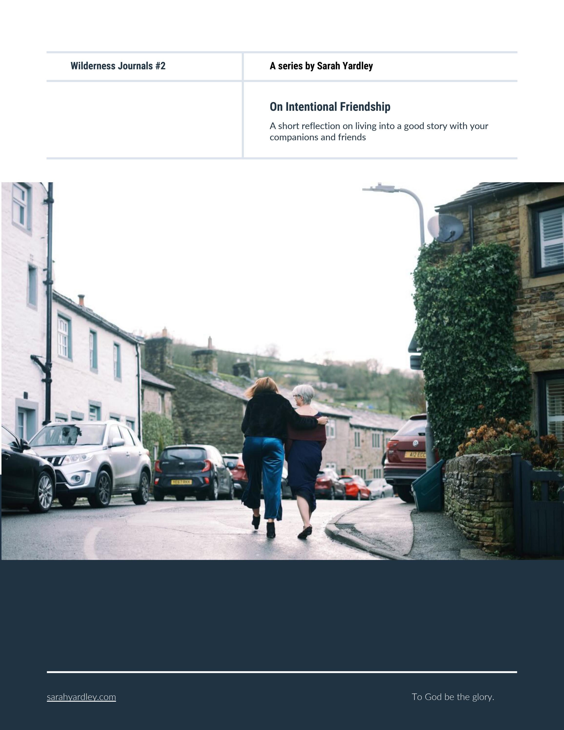 Intentional Friendship by Sarah Yardley - Issuu