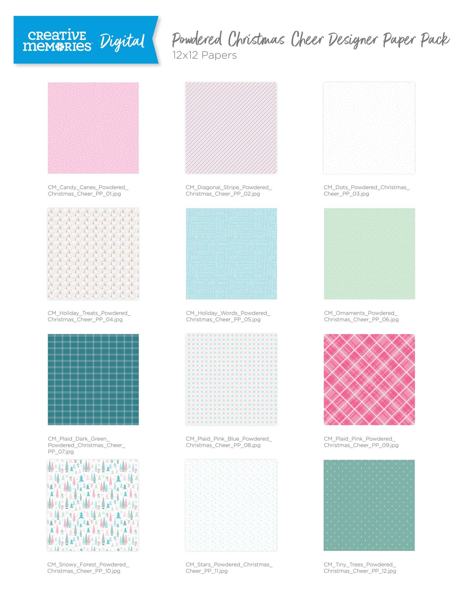 Powdered Christmas Cheer Digital Artwork Kit Preview by Creative ...