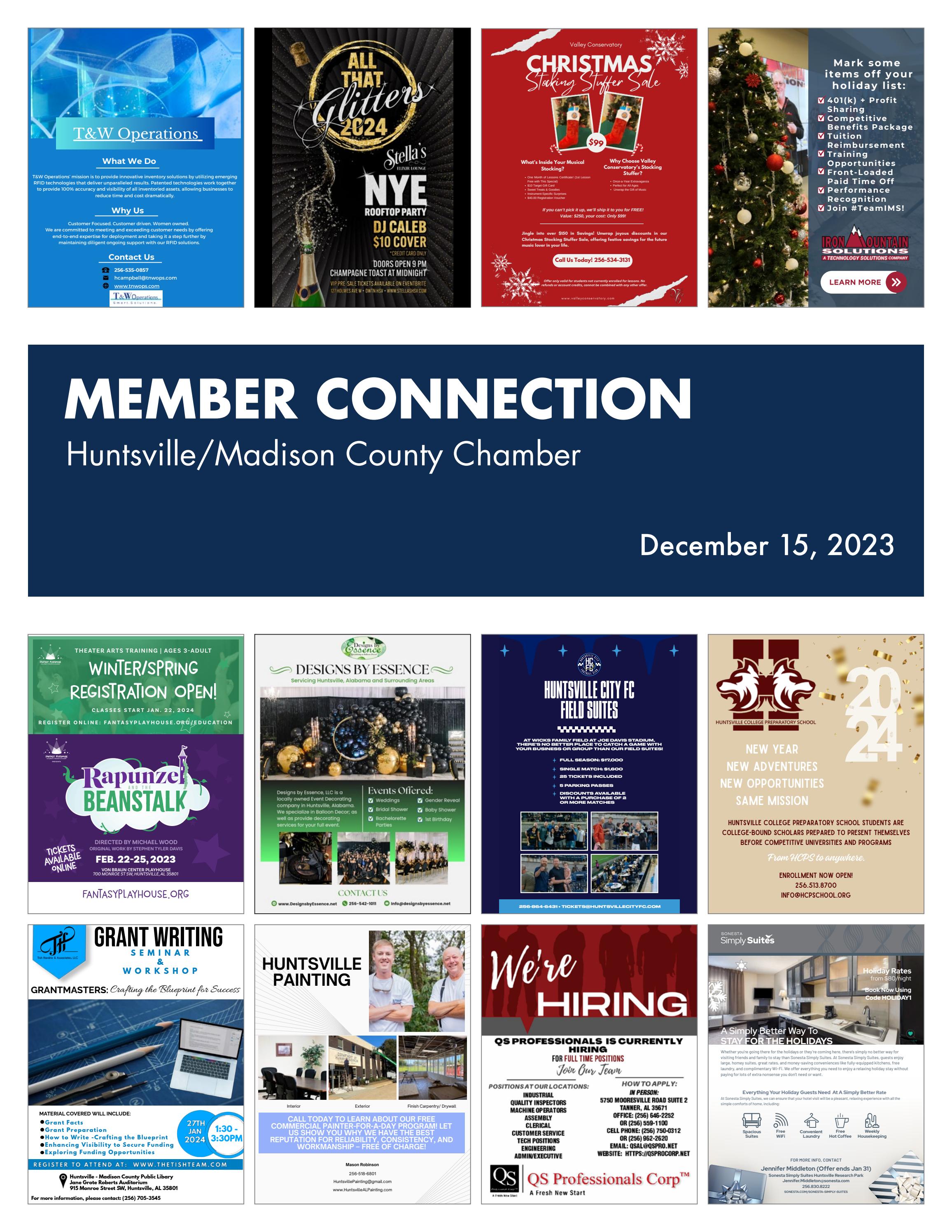 Member Connection, Dec. 15, 2023 by Huntsville/Madison County Chamber ...