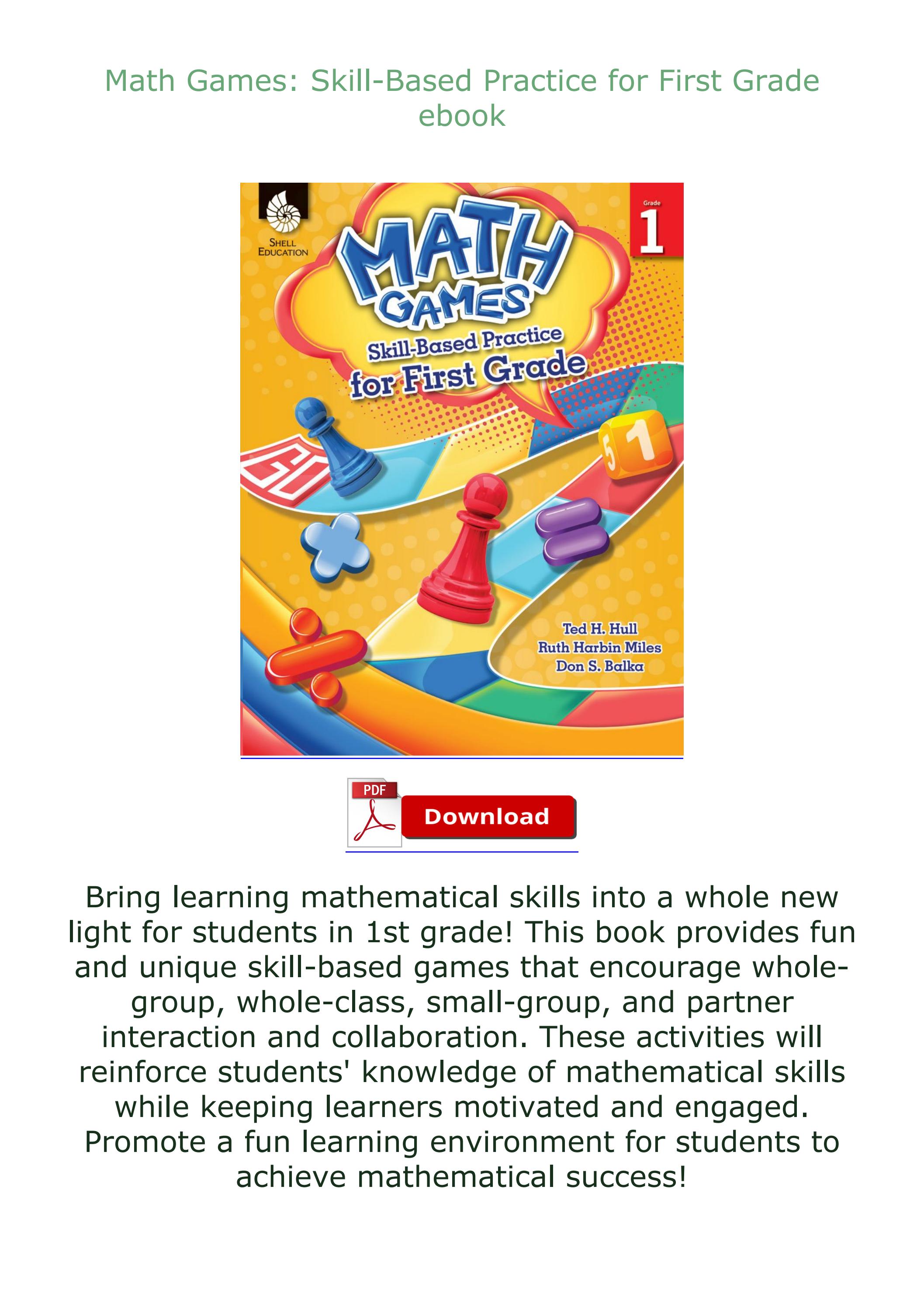 READ (EPUB) Math Games: Skill-Based Practice for First Grade ebook by ...