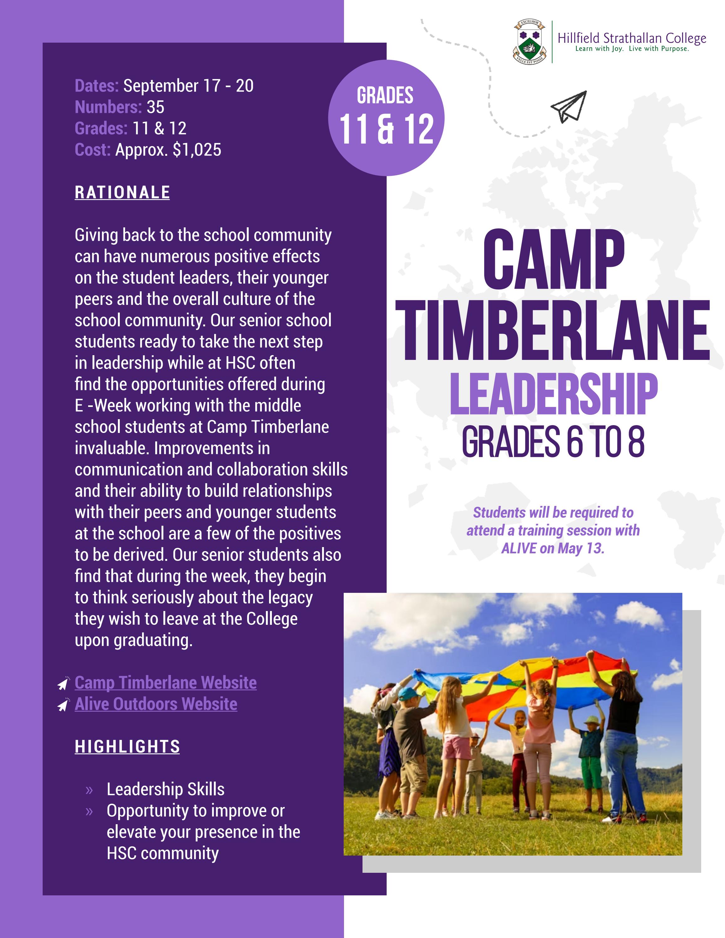 E-Week: Camp Timberlane by Hillfield Strathallan College - Issuu