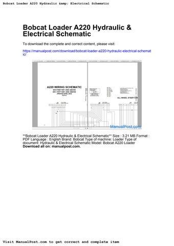 Bobcat loader a220 hydraulic electrical schematic by anna.tijerina690 ...