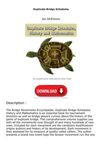 full download️⚡(pdf) Duplicate Bridge Schedules by landenhwortheverett ...