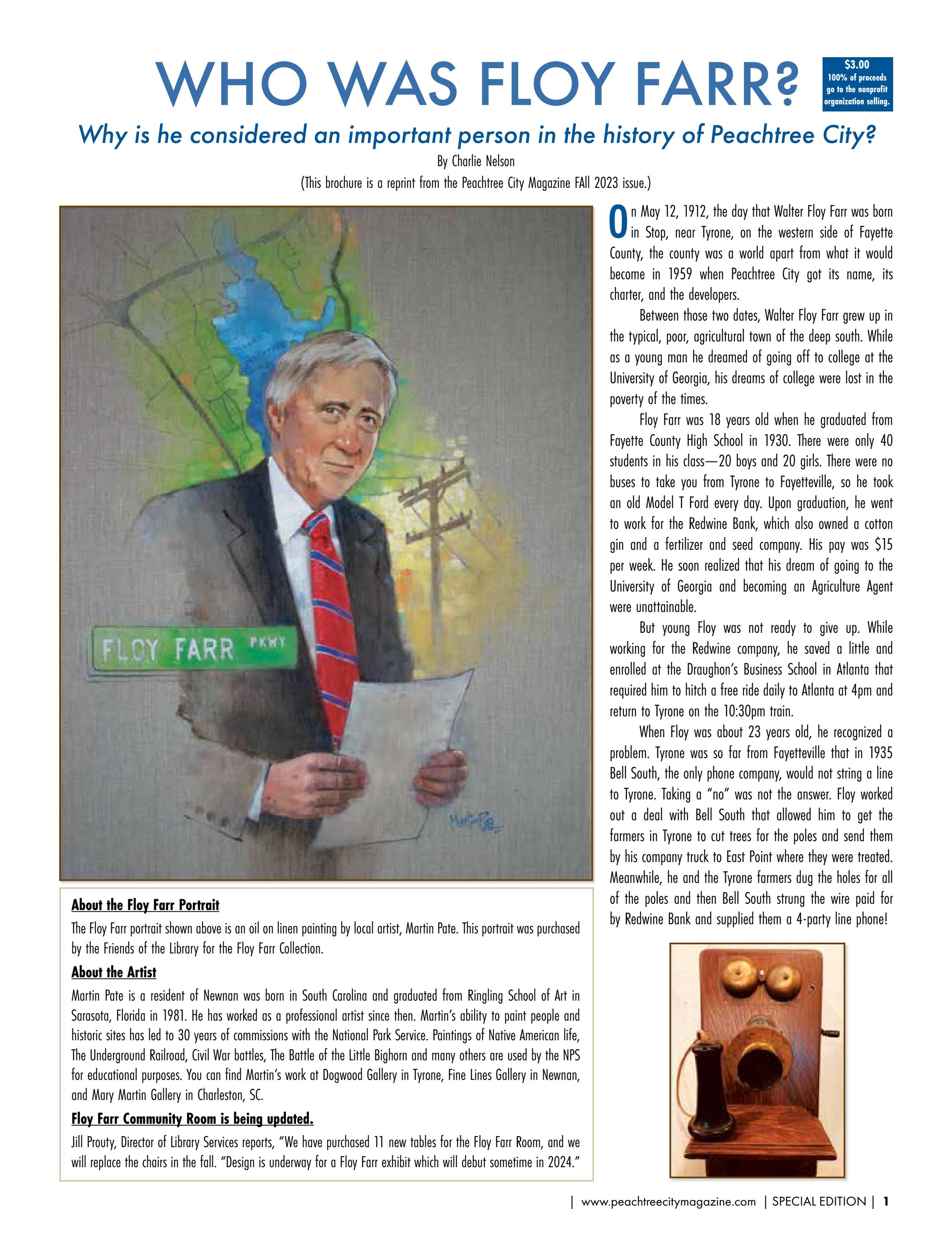 Floy Farr article from Peachtree City Magazine by charlie-printgraphics ...