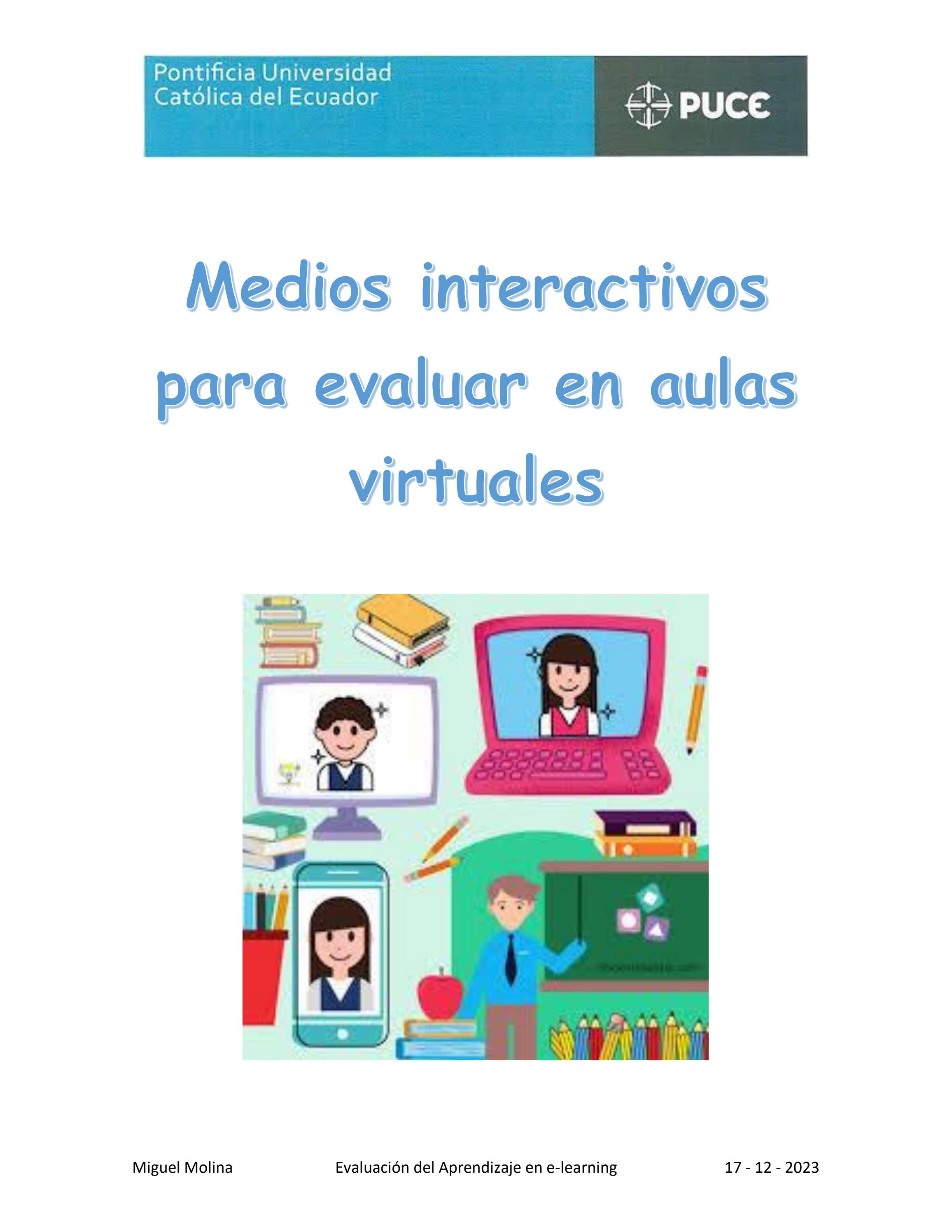 Medios interactivos para evaluar en aulas virtuales by Miguel Molina - Issuu