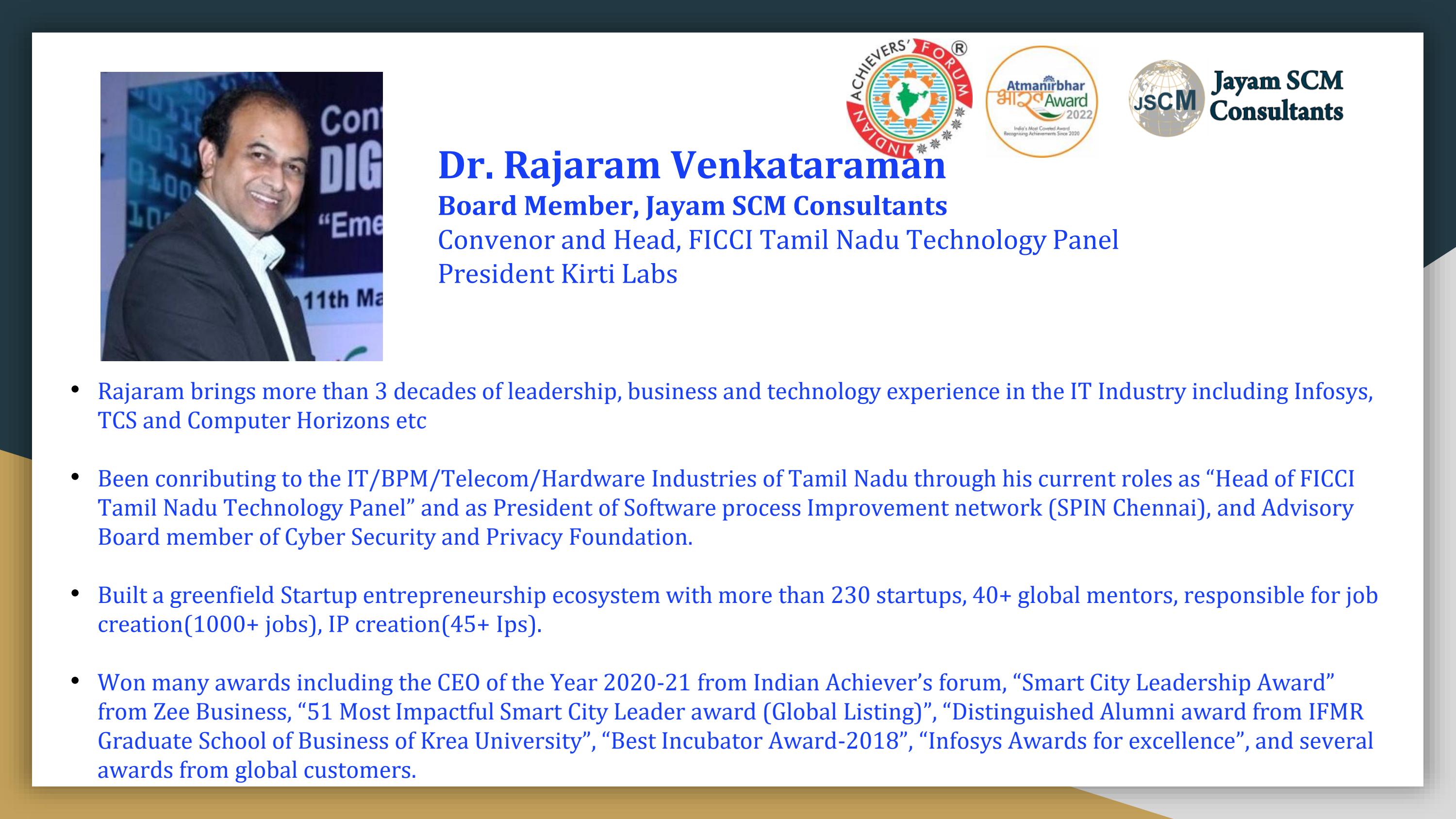 Rajaram Profile by Madras Management Association - Issuu