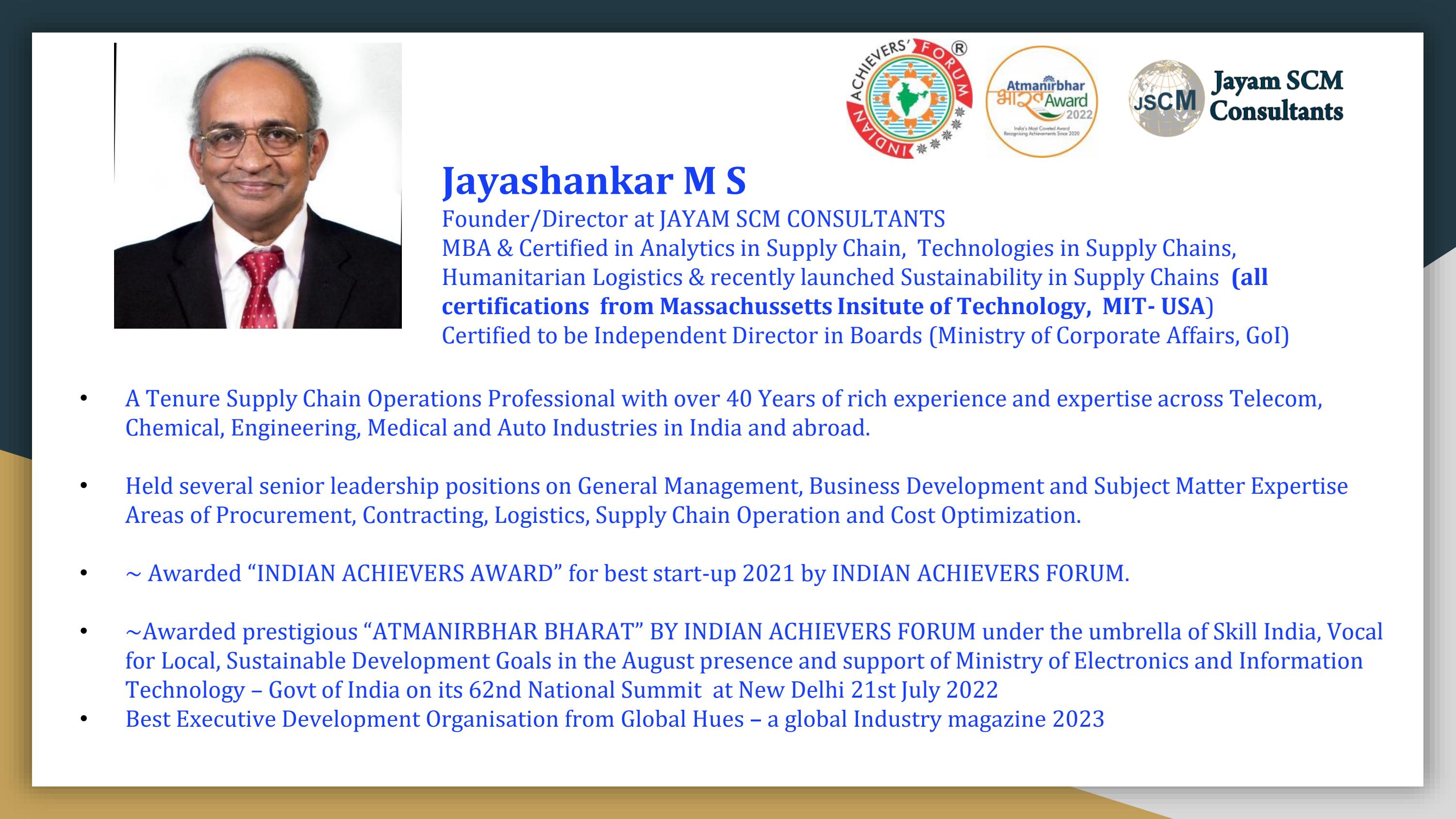 Jayakumar Profile by Madras Management Association - Issuu