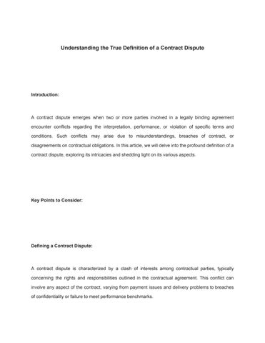 contract dispute definition by Dash Eddie - Issuu