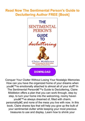 Read Now The Sentimental Person's Guide to Decluttering Author FREE ...