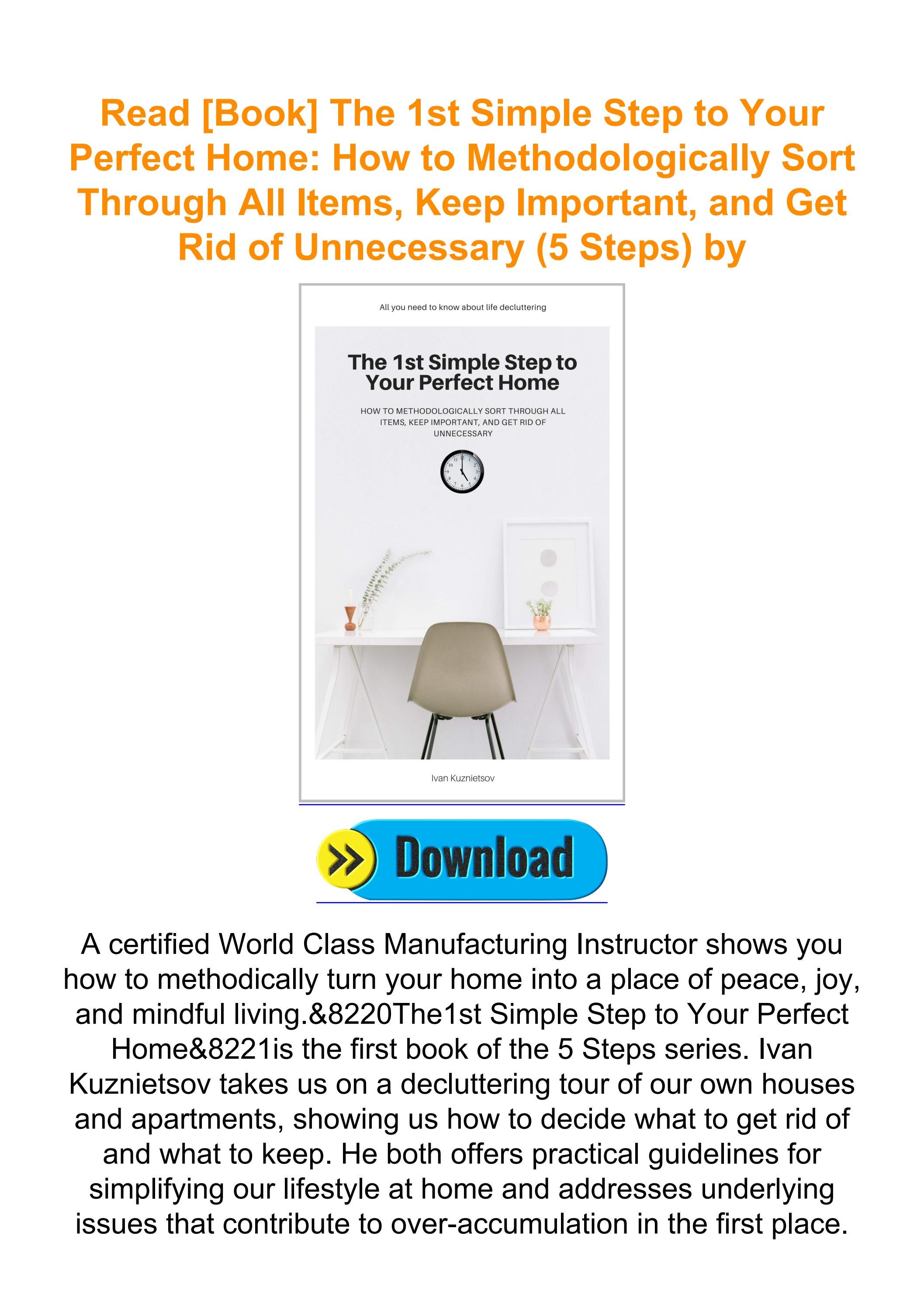Read [Book] The 1st Simple Step to Your Perfect Home: How to ...