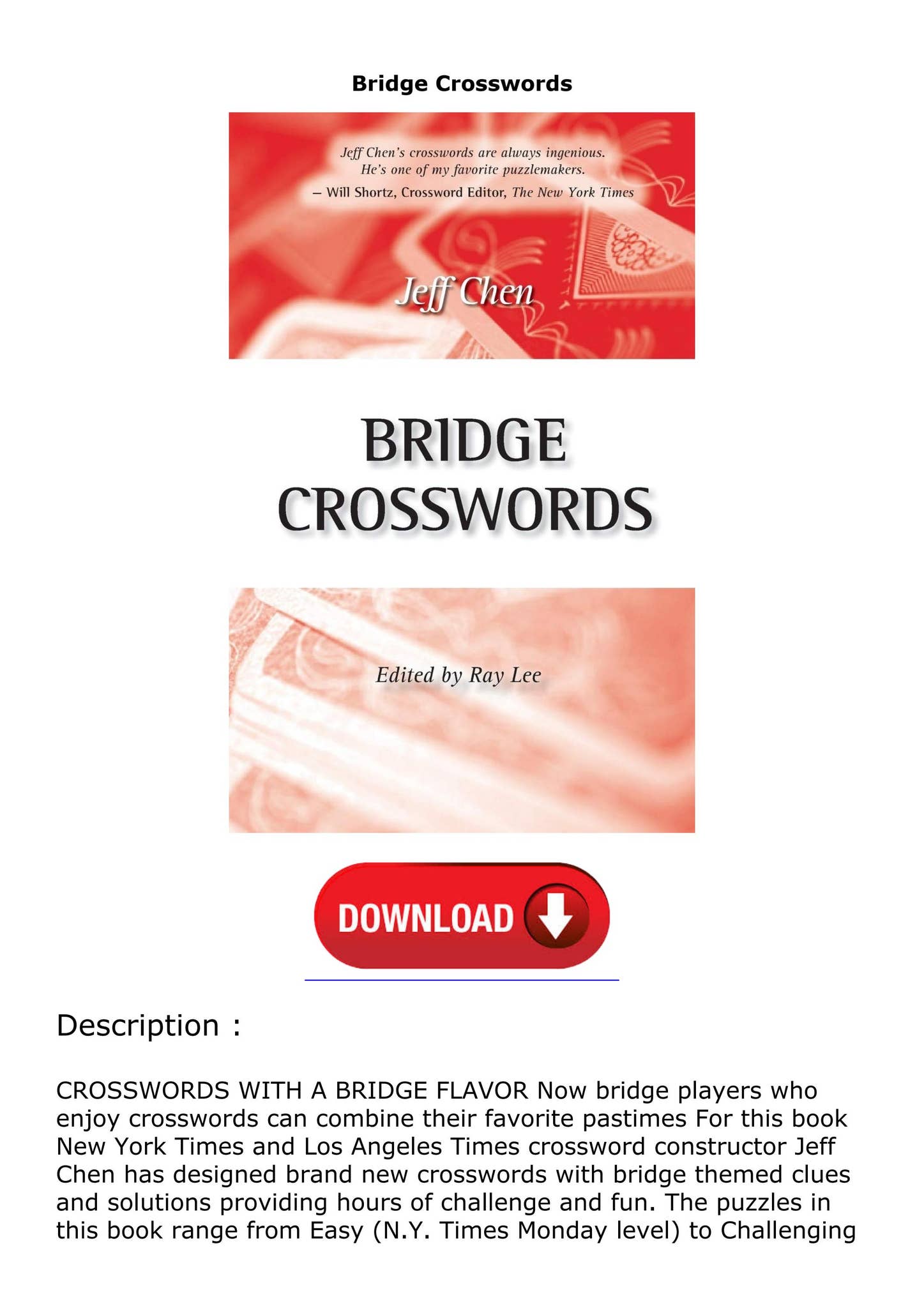 free read ( ️pdf ️) Bridge Crosswords by nehemiahhworthsilva - Issuu
