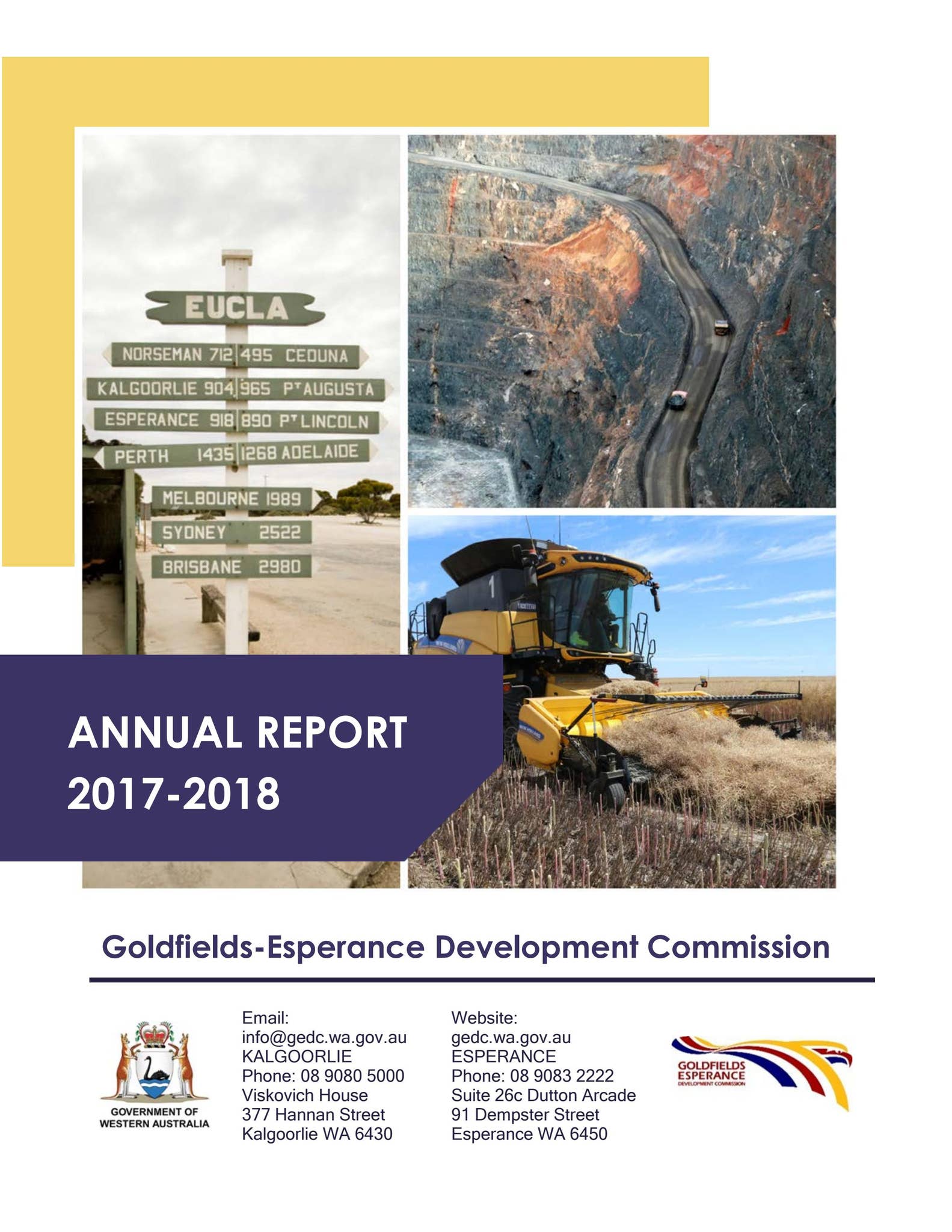 GEDC Annual Report 2017-2018 by Goldfields-Esperance Development Commission - Issuu
