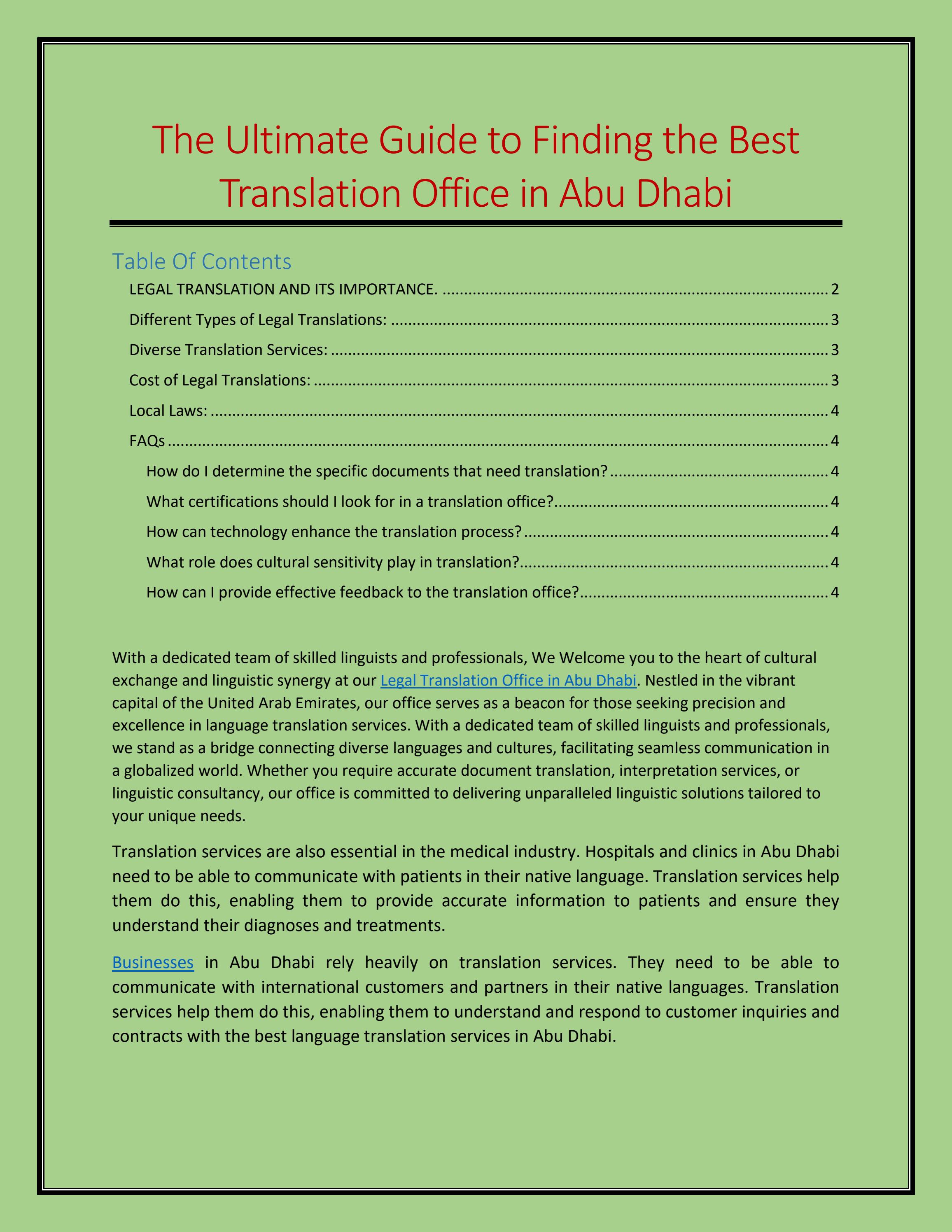 Best Translation Office in Abu Dhabi by Web Cures Digtal - Issuu