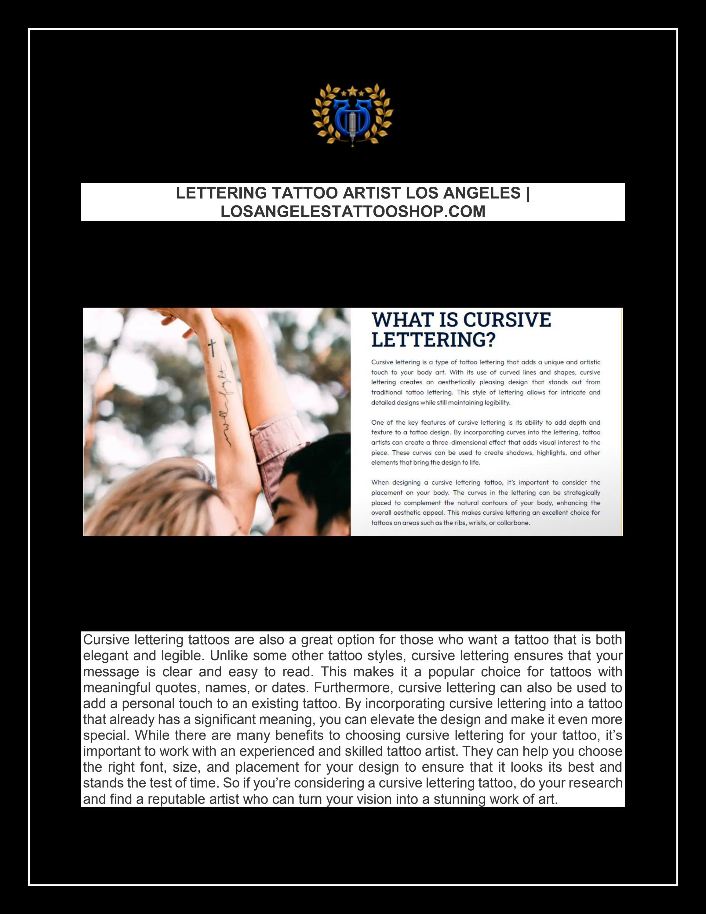 Lettering Tattoo Artist Los Angeles | Losangelestattooshop.com by ...