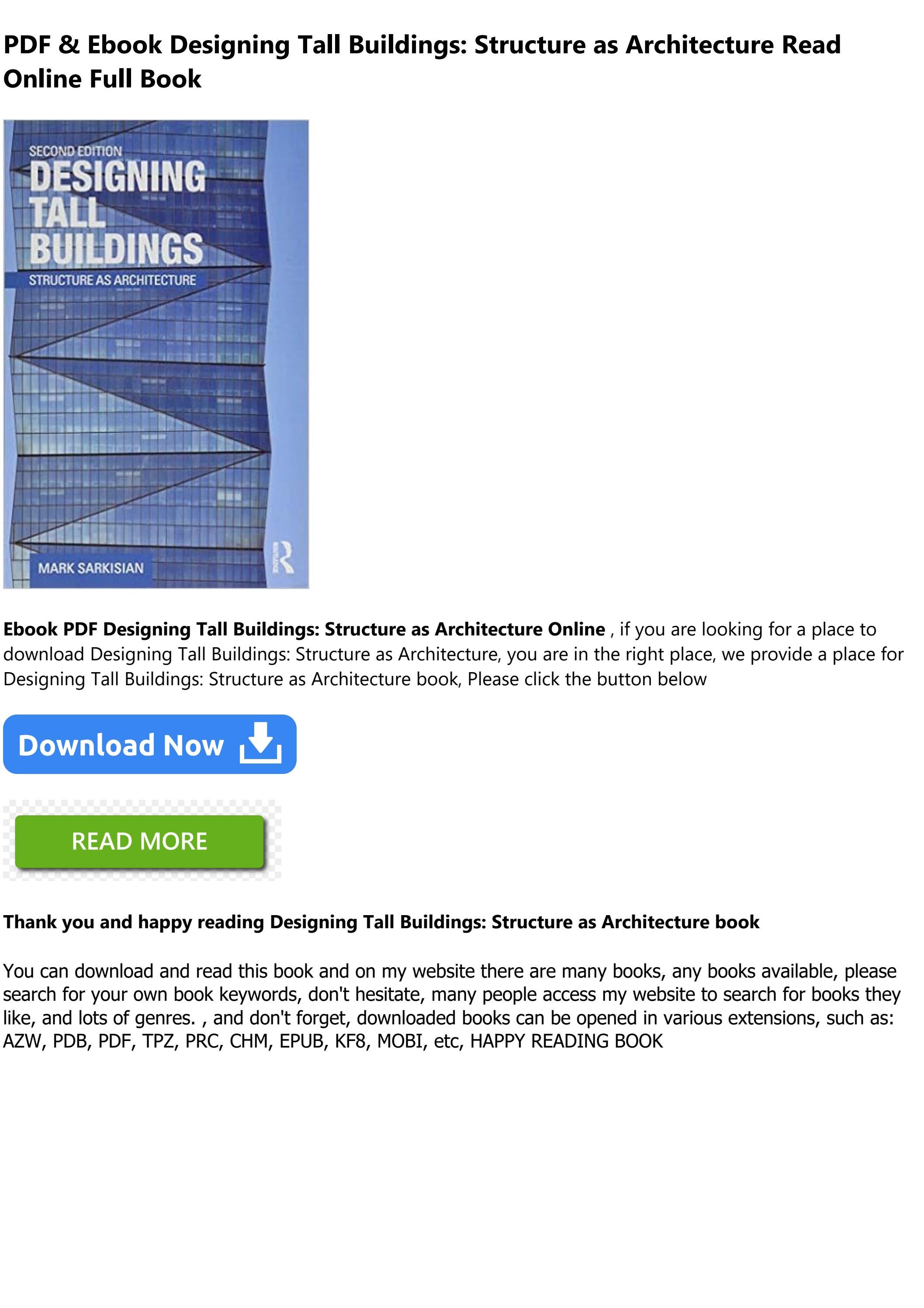 E-book download Designing Tall Buildings: Structure as Architecture ...