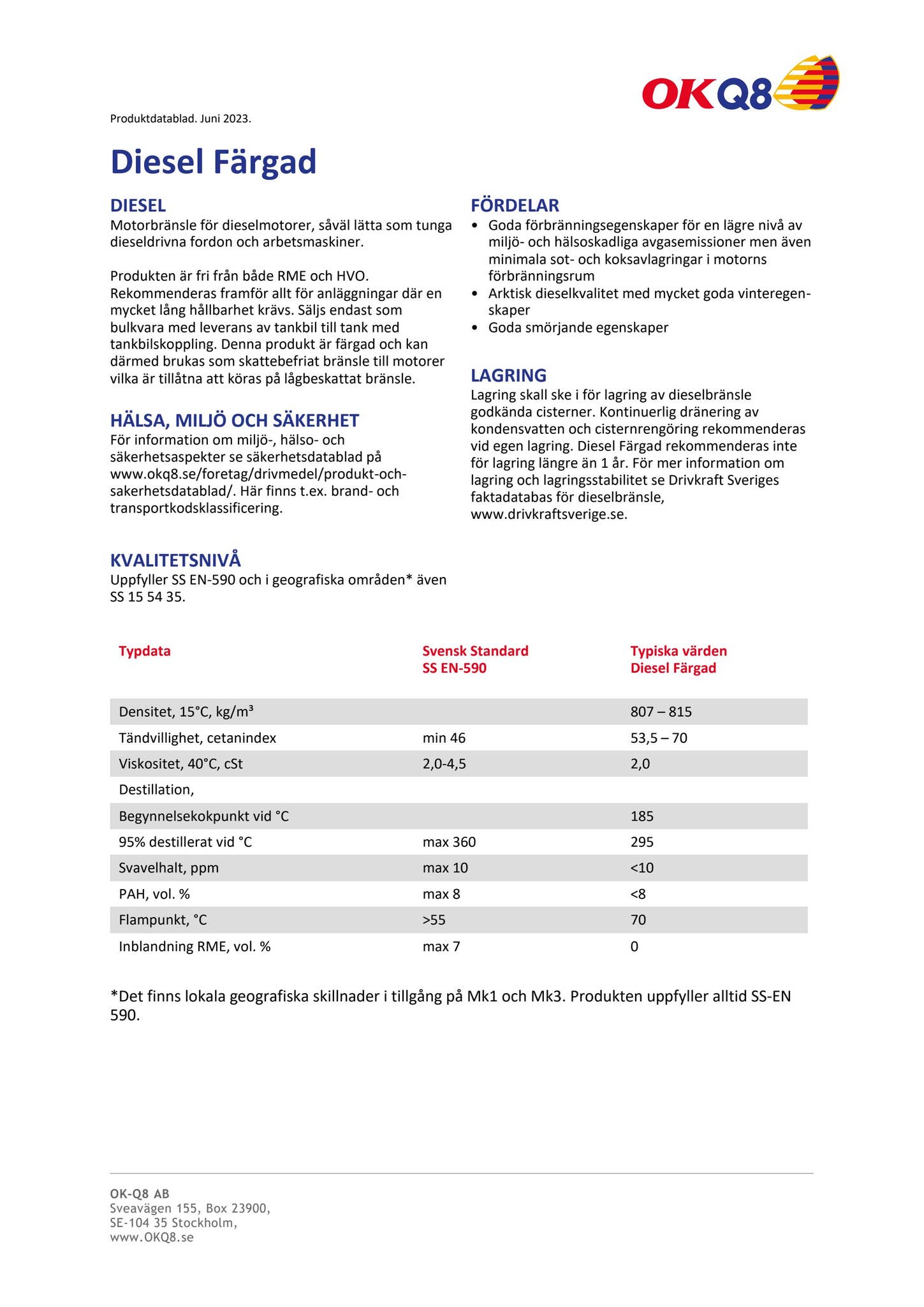 Produktdatablad Diesel Färgad by Svenska Foder AB - Issuu