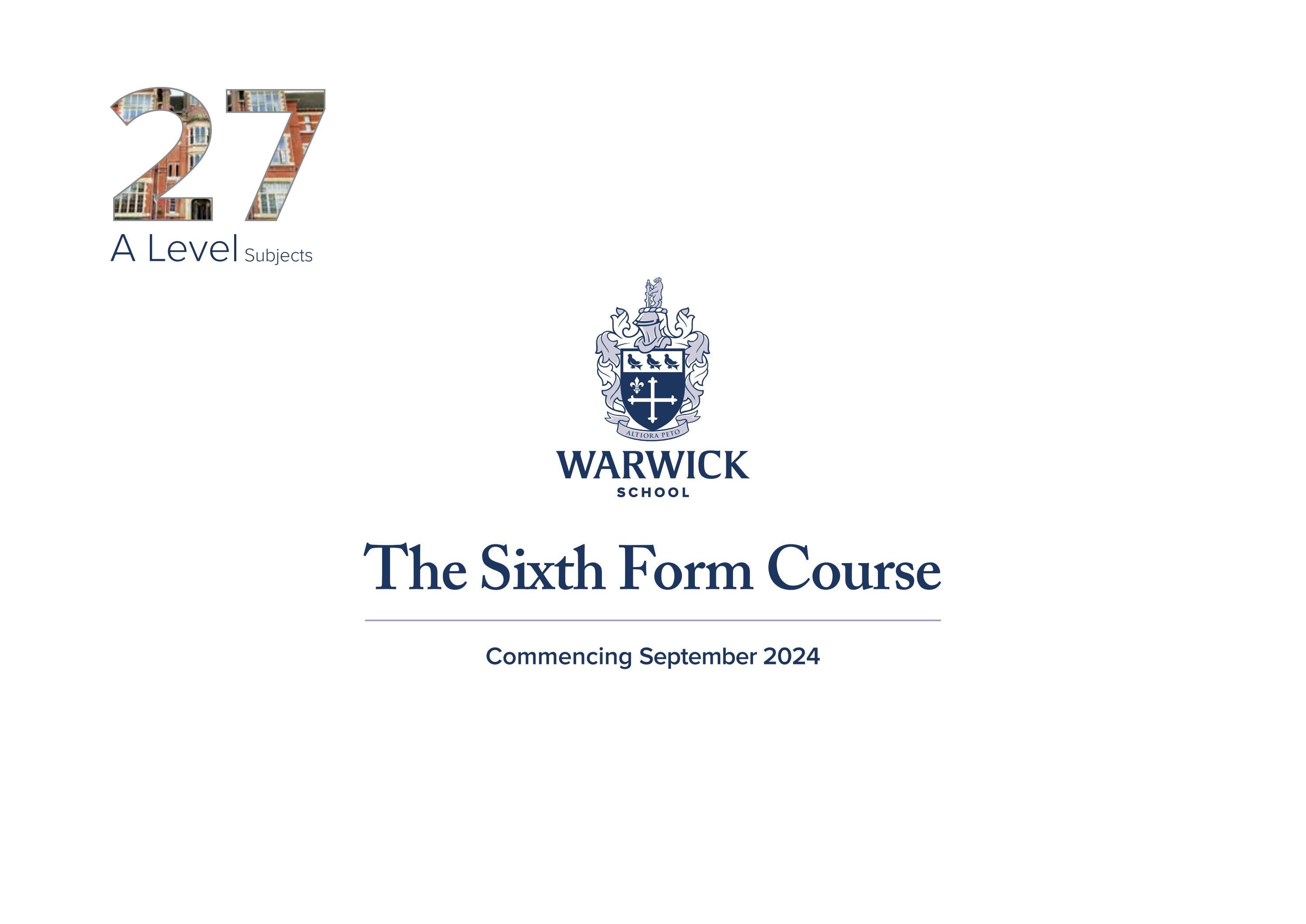 The Sixth Form Course 2024 by Warwick Schools Foundation - Issuu