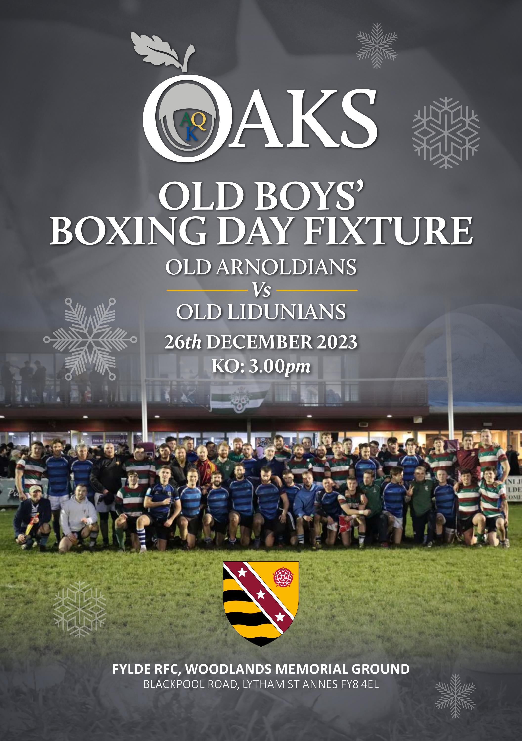 Boxing Day Rugby 2023 by OAKSLytham - Issuu