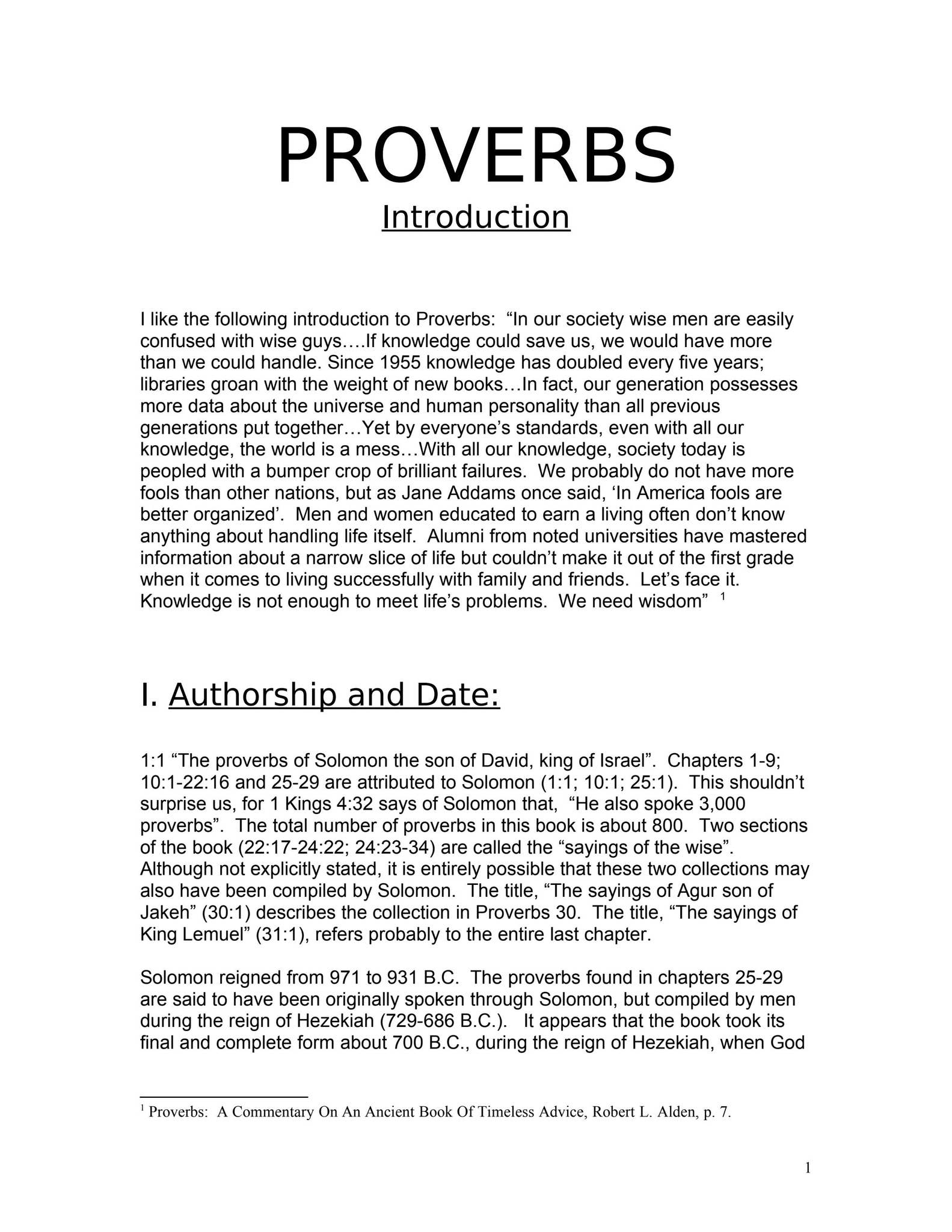Proverbs Introduction by Mark Dunagan - Issuu