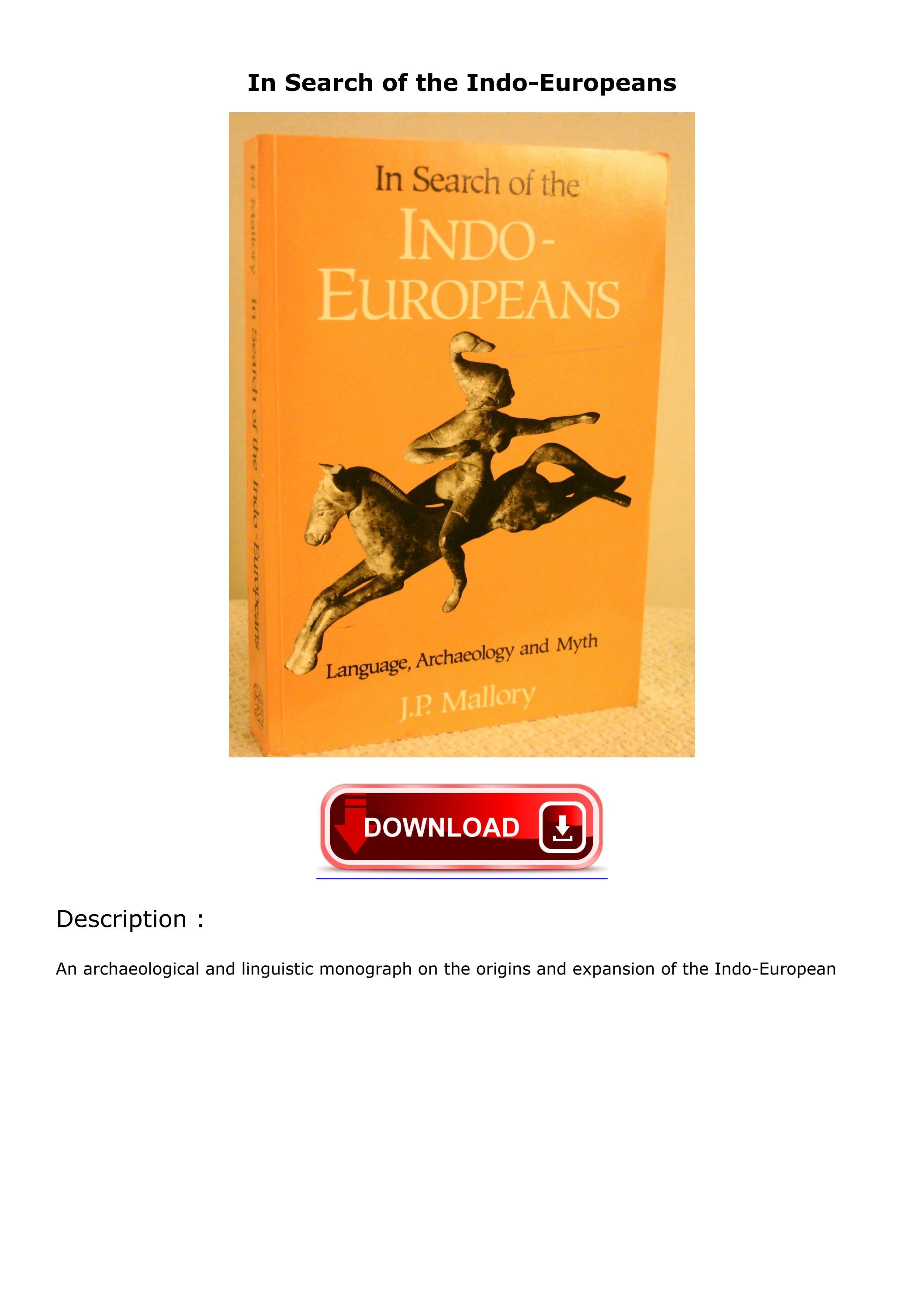 (⭐PDF⚡/DOWNLOAD) In Search of the Indo-Europeans kindle by ...