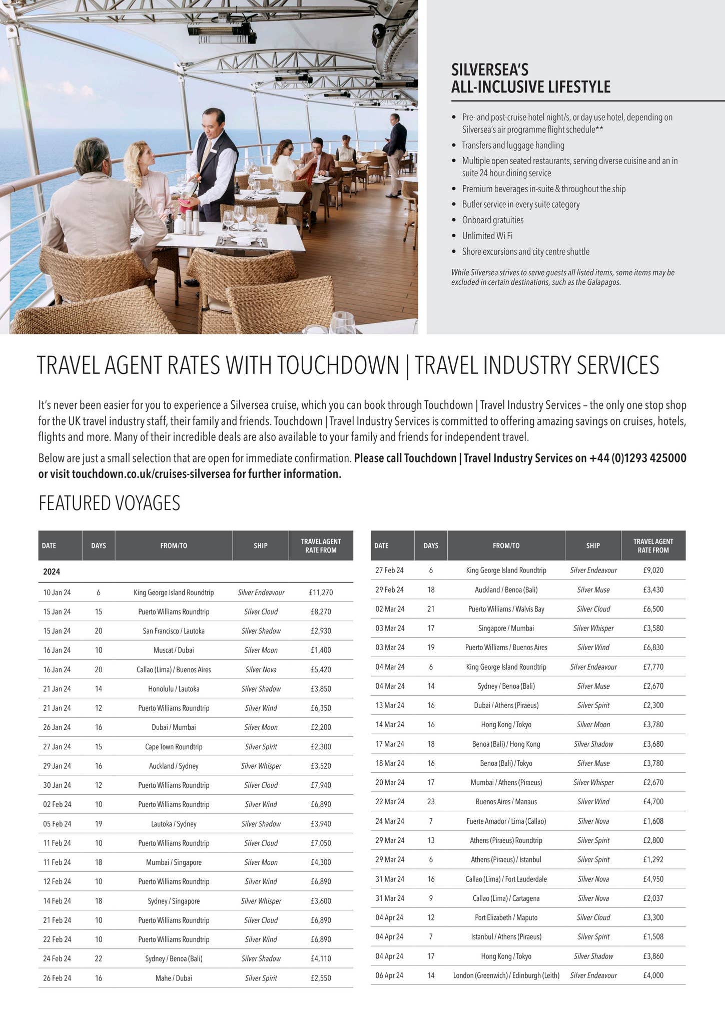 TIS Agent Rates Flyer (BPS) - updated Dec 2023 by Silversea - Issuu