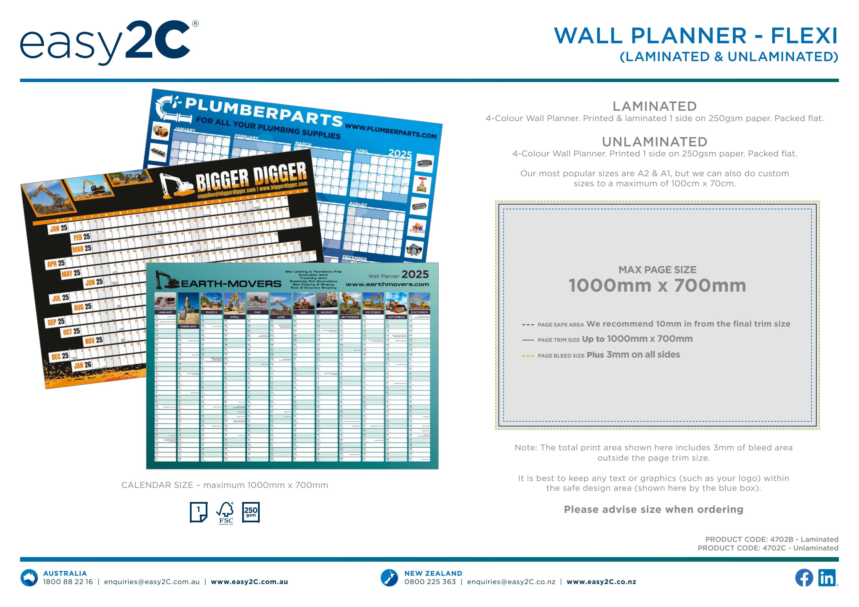 Wall planner laminated & un-laminated - flexi - TT by easy2c - Issuu